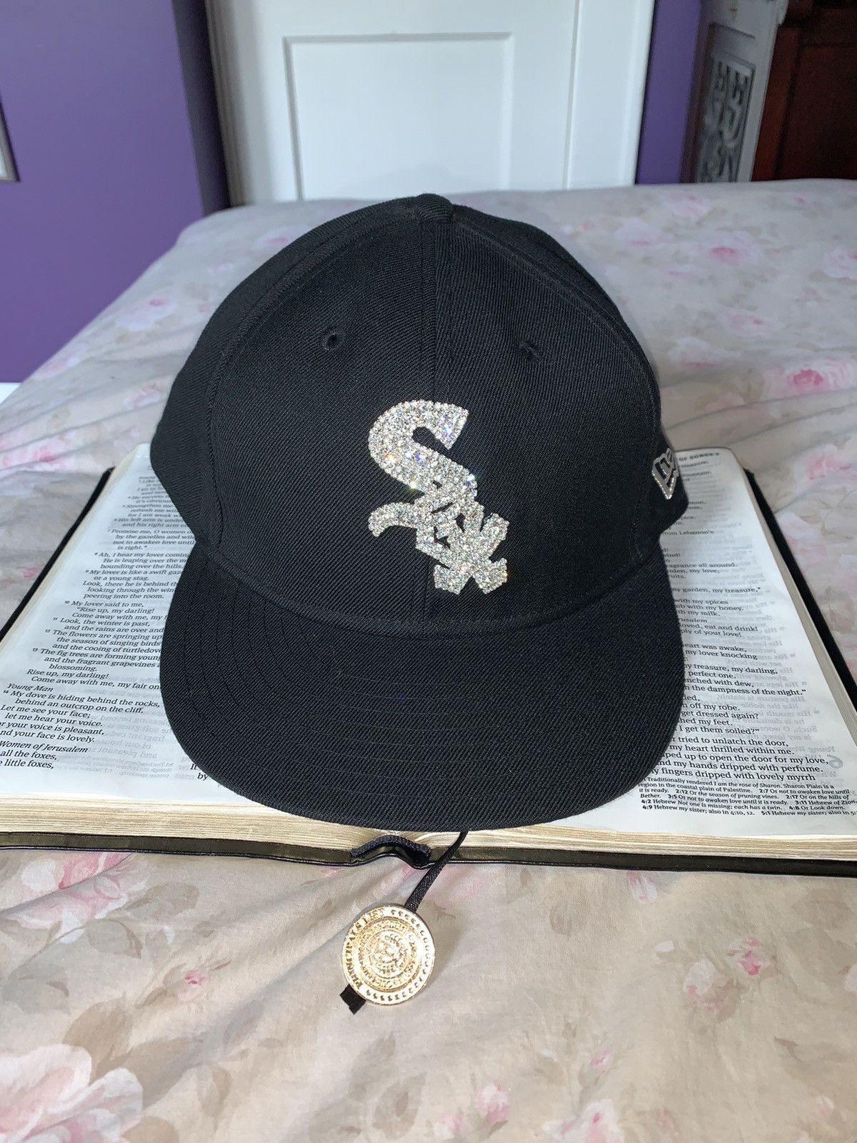 Vintage Swarovski Crystal fitted hat | Grailed