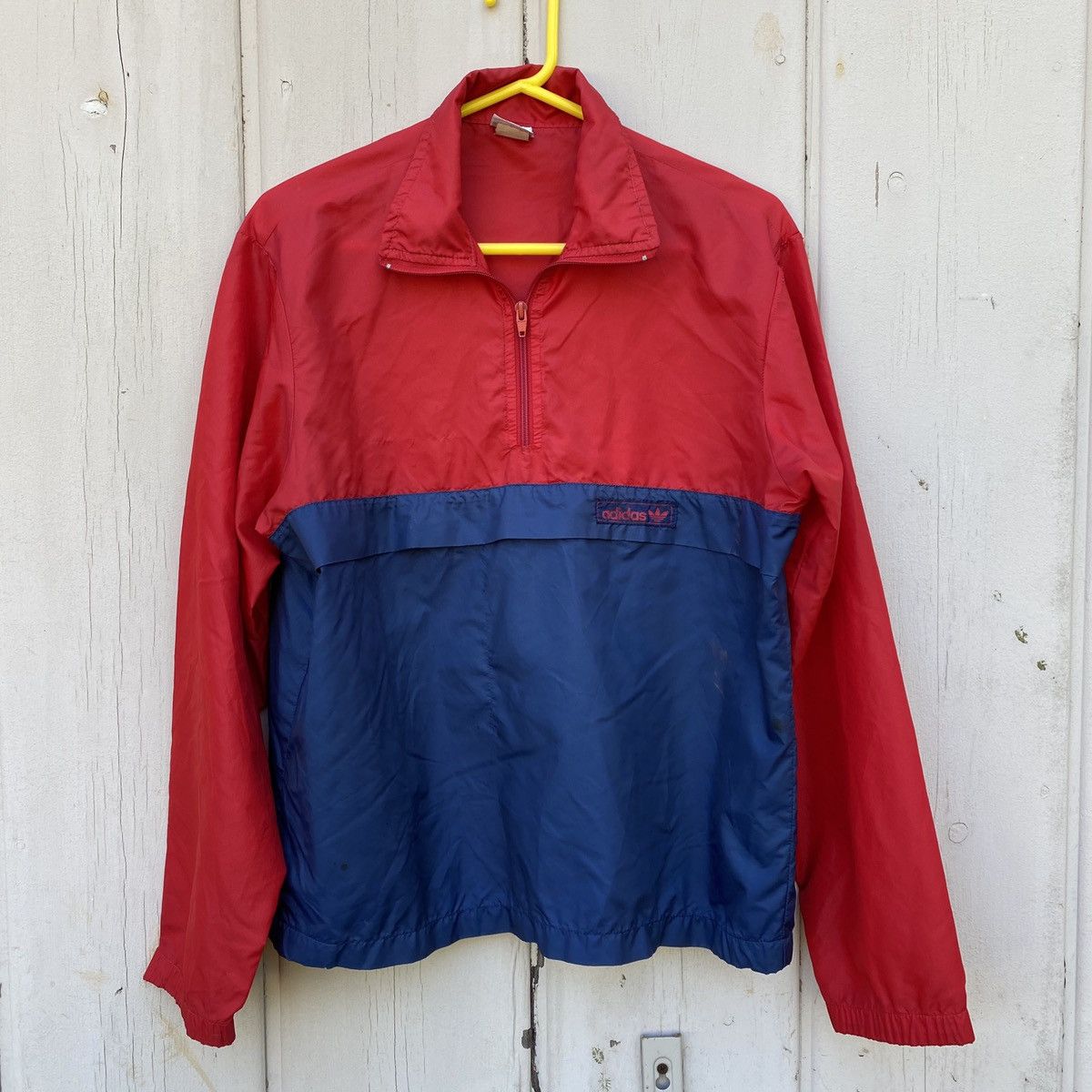 Adidas × Vintage Adidas Vintage Wind Jacket Navy Red | Grailed