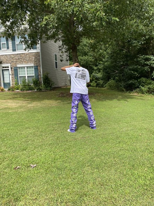 Custom Introvert Studios Purple Stacked Jeans | Grailed