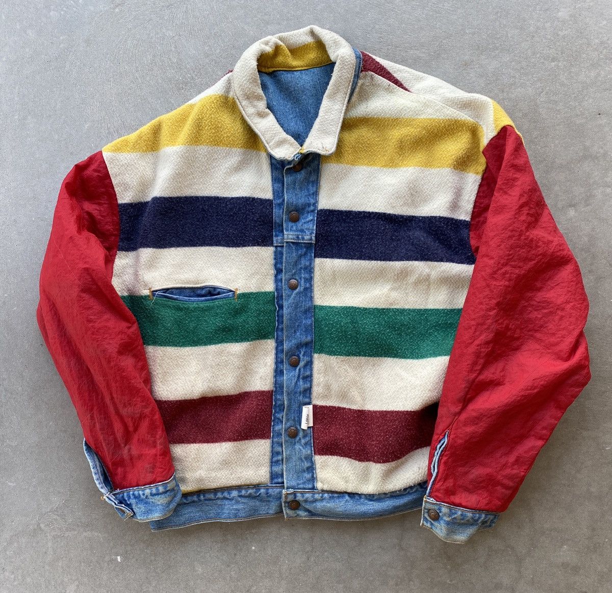 Vintage Vintage Levis Denim Hudson Bay Blanket Lined Trucker Jacket | Grailed