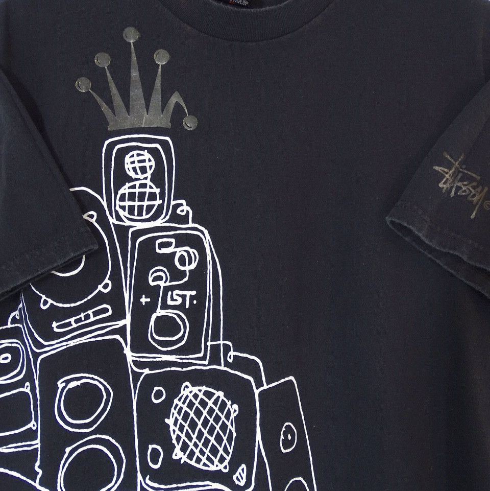 Stussy Stussy Vintage Speaker Tower Logo Black T-Shirt - M Stussy Stussy Vintage Speaker Tower Logo Black T-Shirt - M