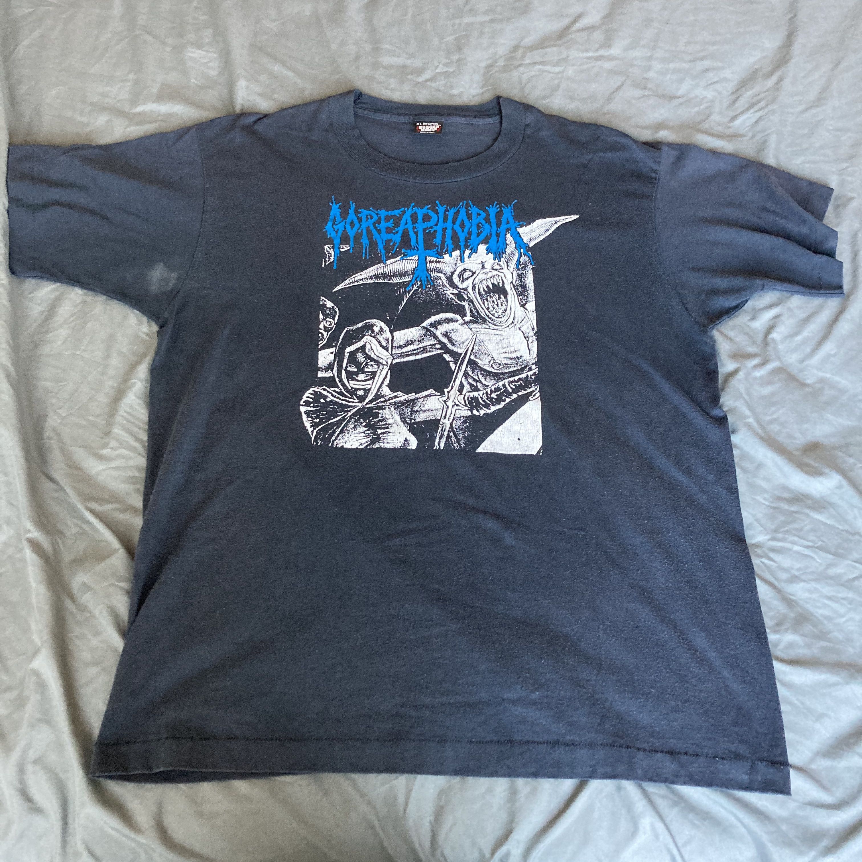 Band Tees × Vintage Vintage Goreaphobia Black Metal Deathcore Grindcore ...