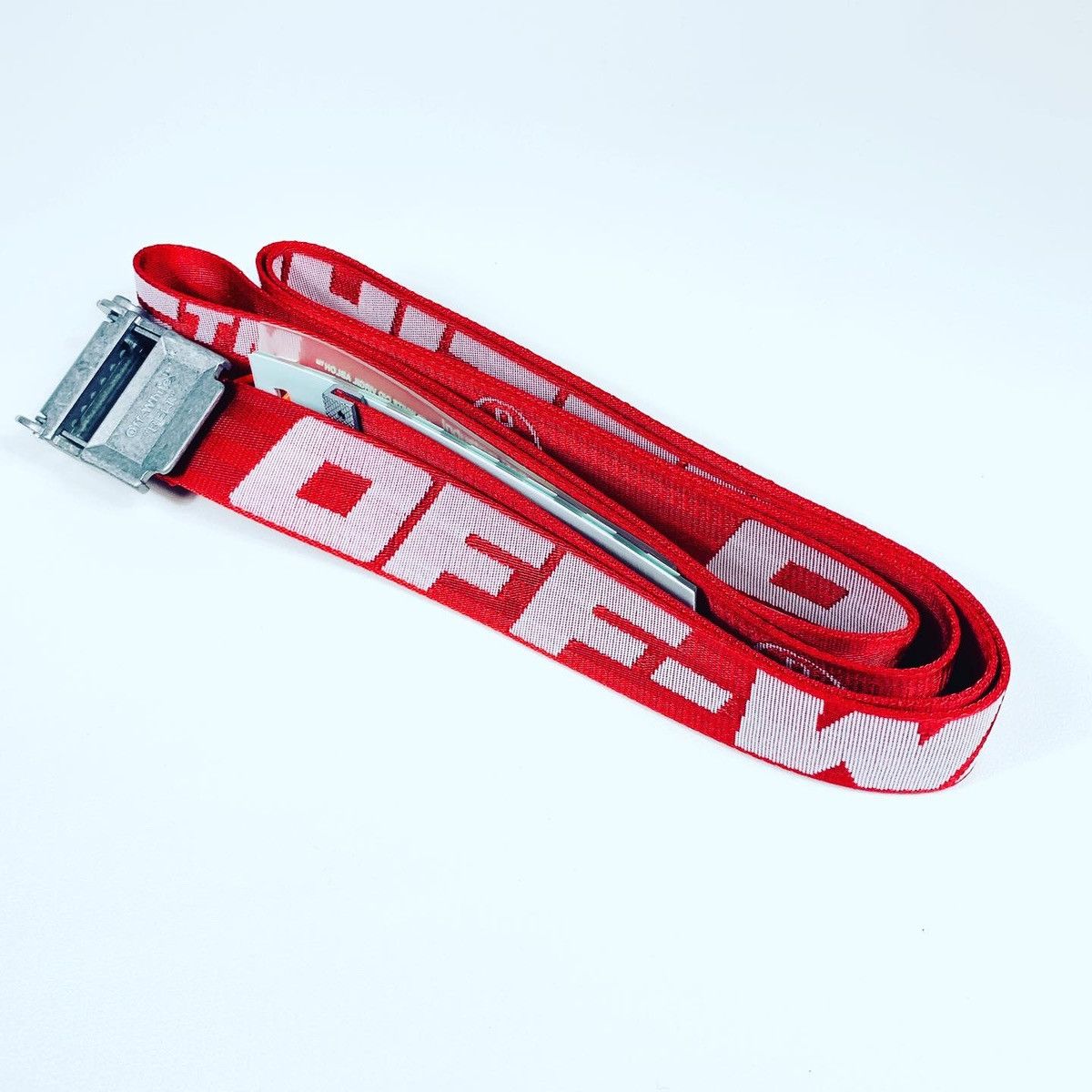 Off-White NEW OFF-WHITE Virgil Abloh Industrial Belt 2.0 - Red/White ...