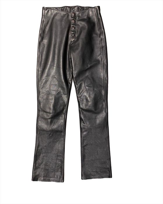 Chrome Hearts Chrome Hearts Leather Pants - Black Fleur | Grailed