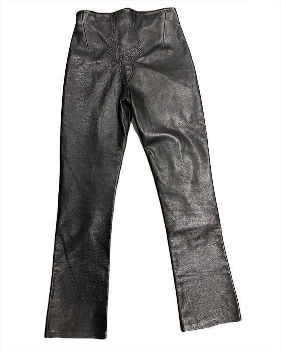 Chrome Hearts Chrome Hearts Leather Pants - Black Fleur | Grailed