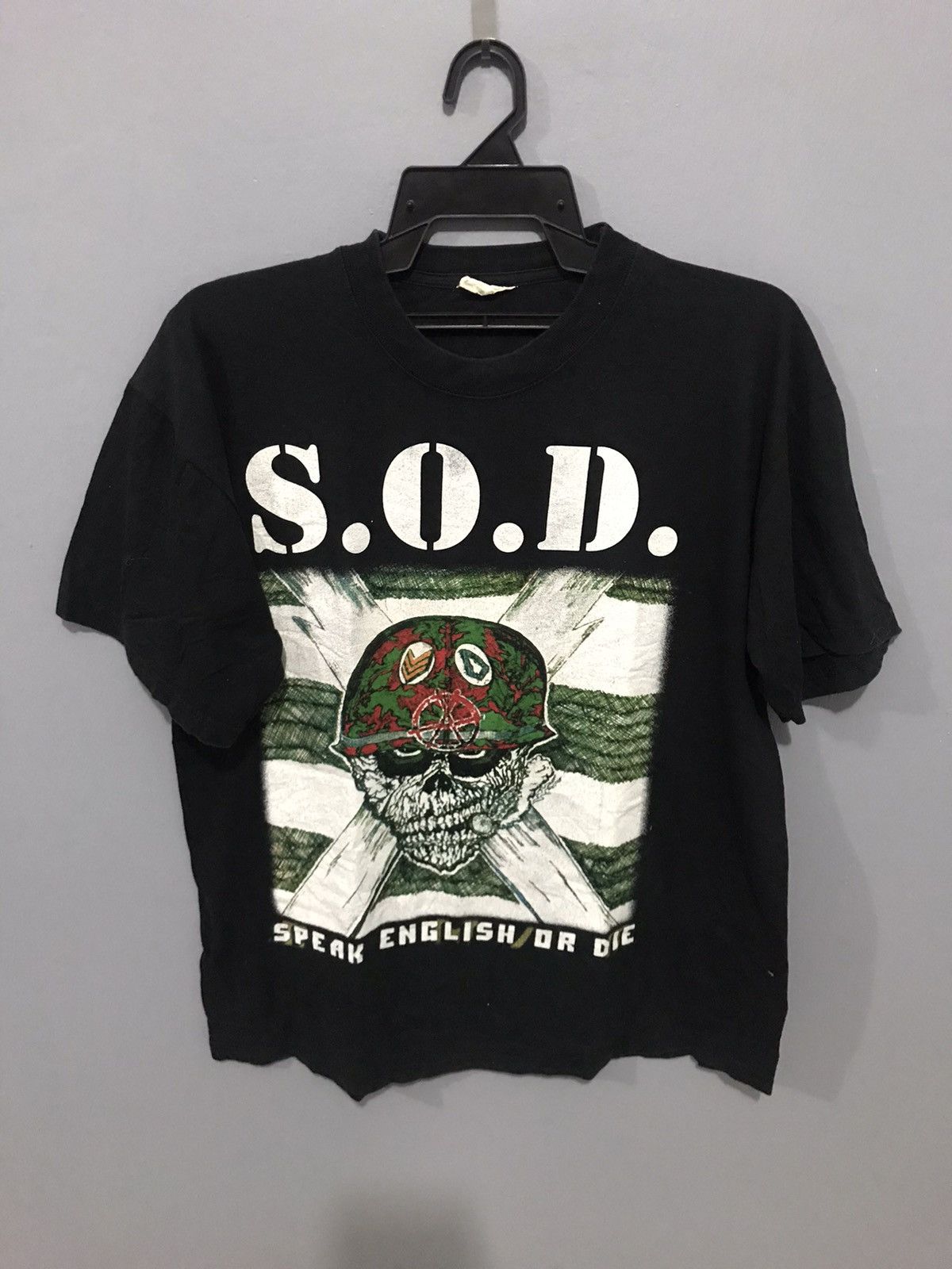 Band Tees × Vintage Vintage SOD Speak English or Die Album Metal music ...