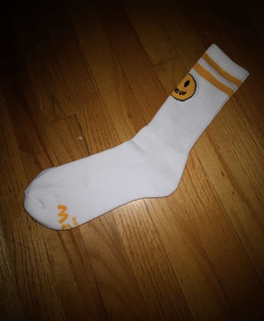 Drew House Drew House White and Yellow Striped Mascot Socks | Grailed