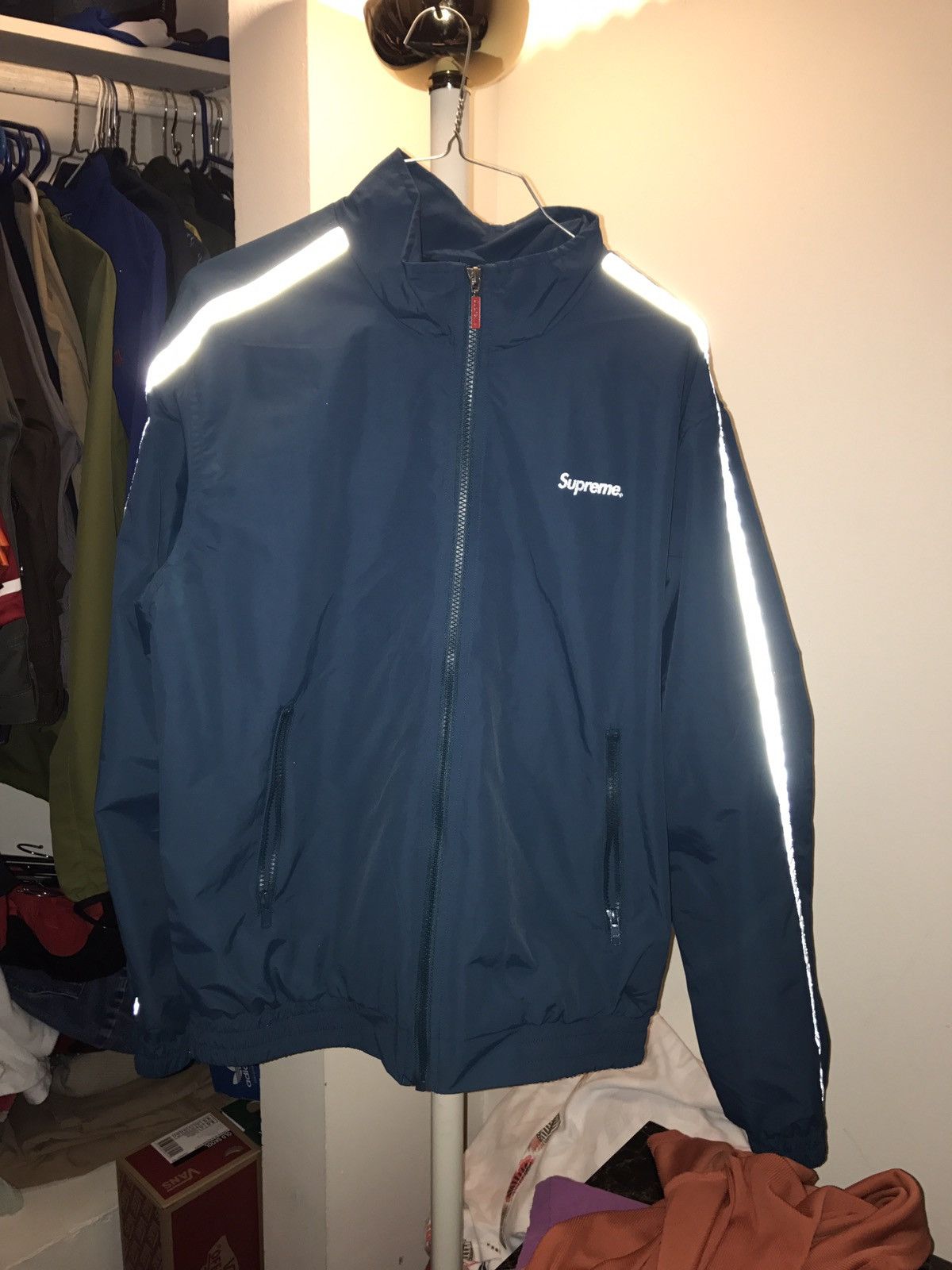Supreme Supreme 3M Reflective Strip Track Jacket | Grailed