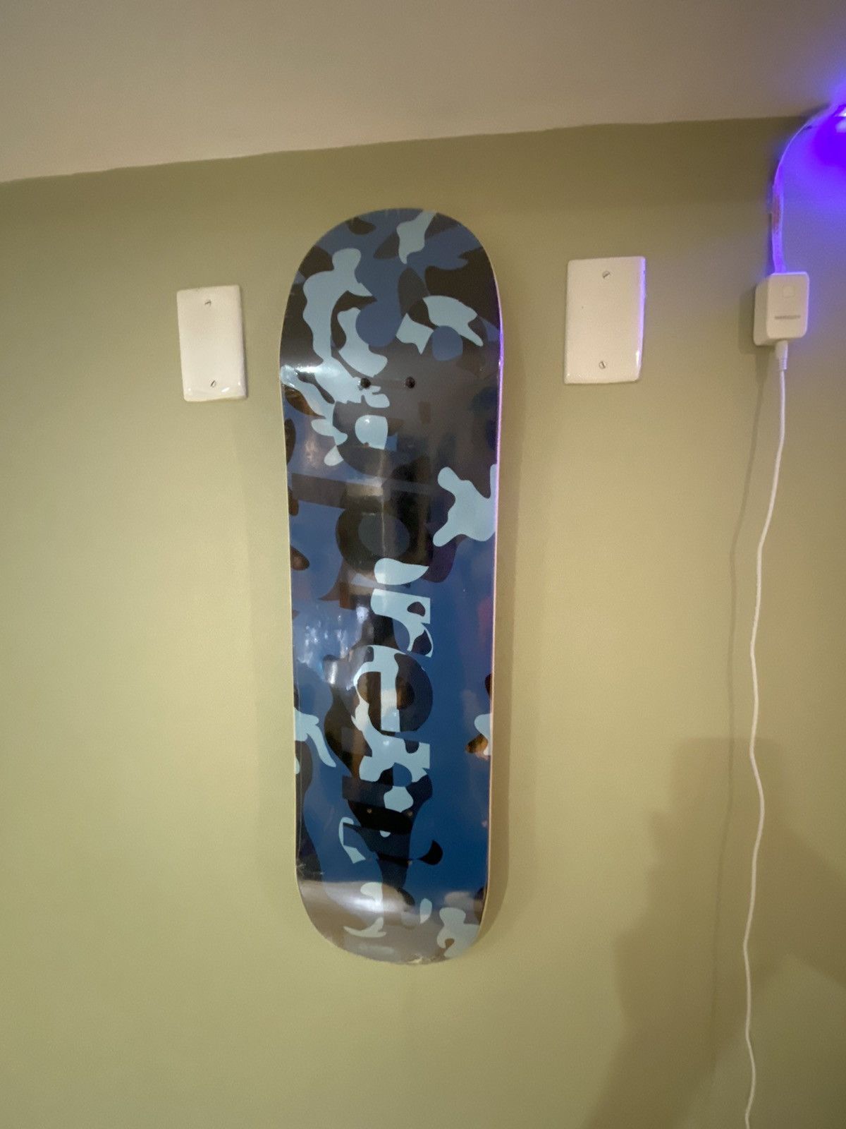 Supreme Supreme Blue Camo Logo Skateboard Deck | Grailed