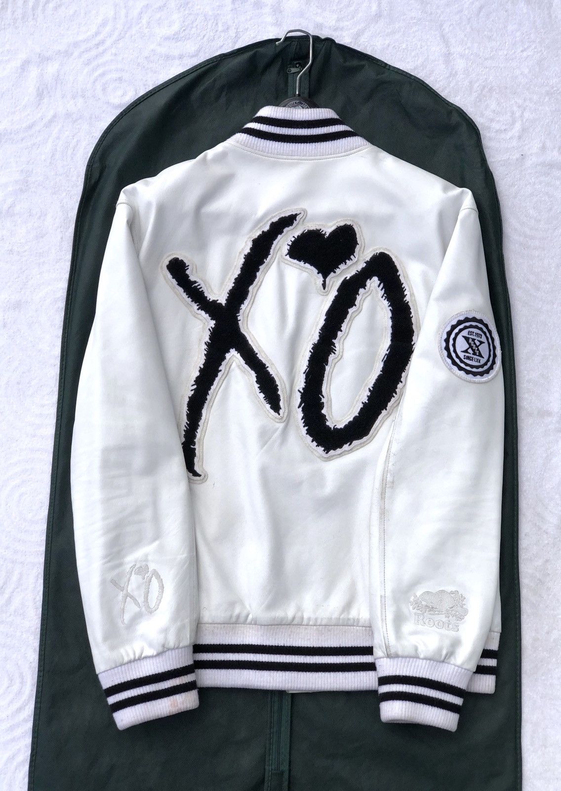 Roots × The Weeknd × Xoxo *RARE* XO X ROOTS WHITE LAMBSKIN VARSITY ...