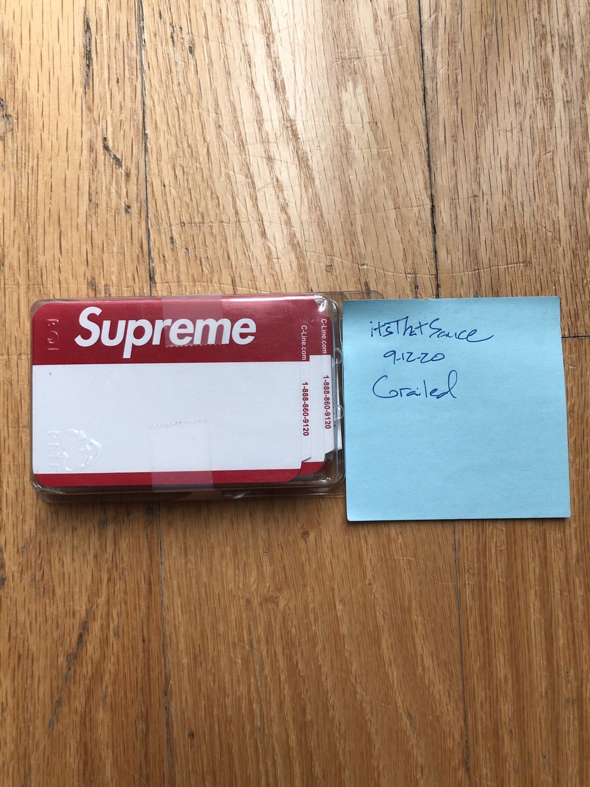 Supreme Supreme Name Badge Stickers Pack of 100 | Grailed