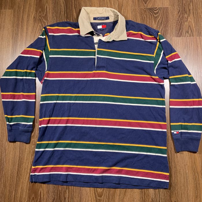 Vintage Vintage Tommy Hilfiger Striped Rugby Polo Kanye Style Large ...