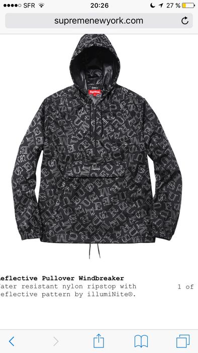 Supreme windrunner raincoat 3M réflective | Grailed