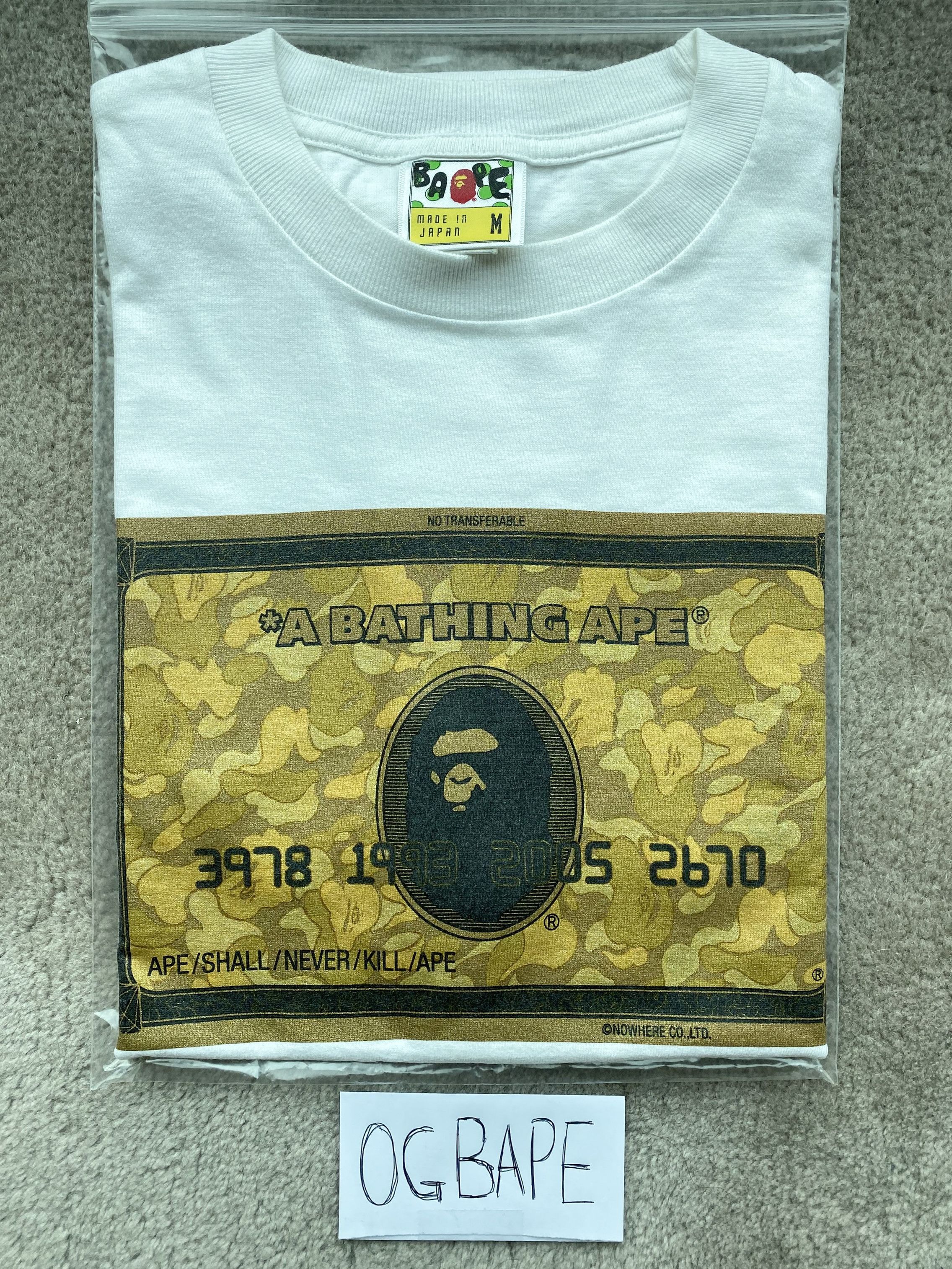 Bape Bape Gold Membership Card Tee | Grailed