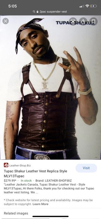 Genuine Leather South Beach Leather Custom 2Pac Style Suspender Vest ...