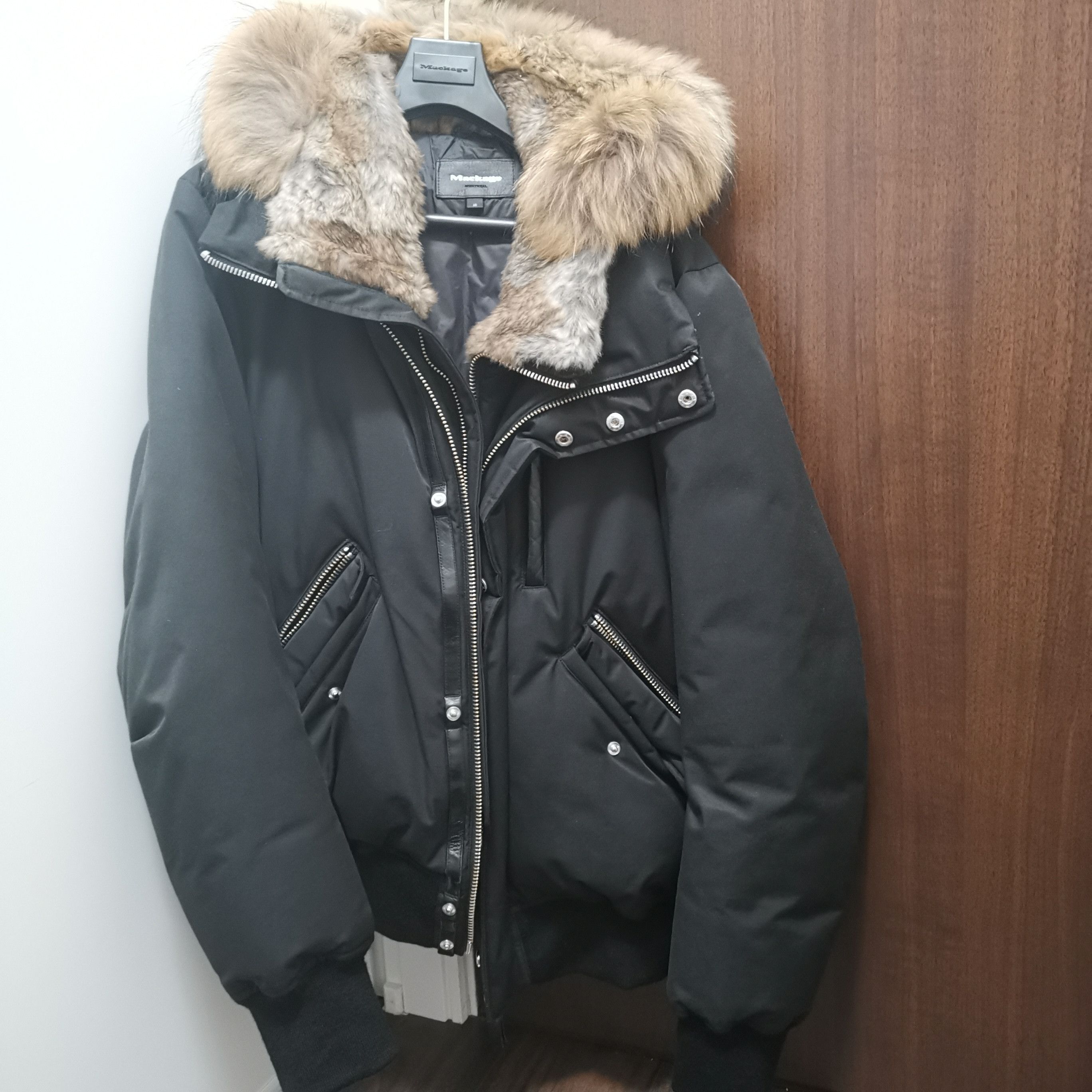 Mackage DIXON down bomber with removable hooded bib & fur trim | Grailed