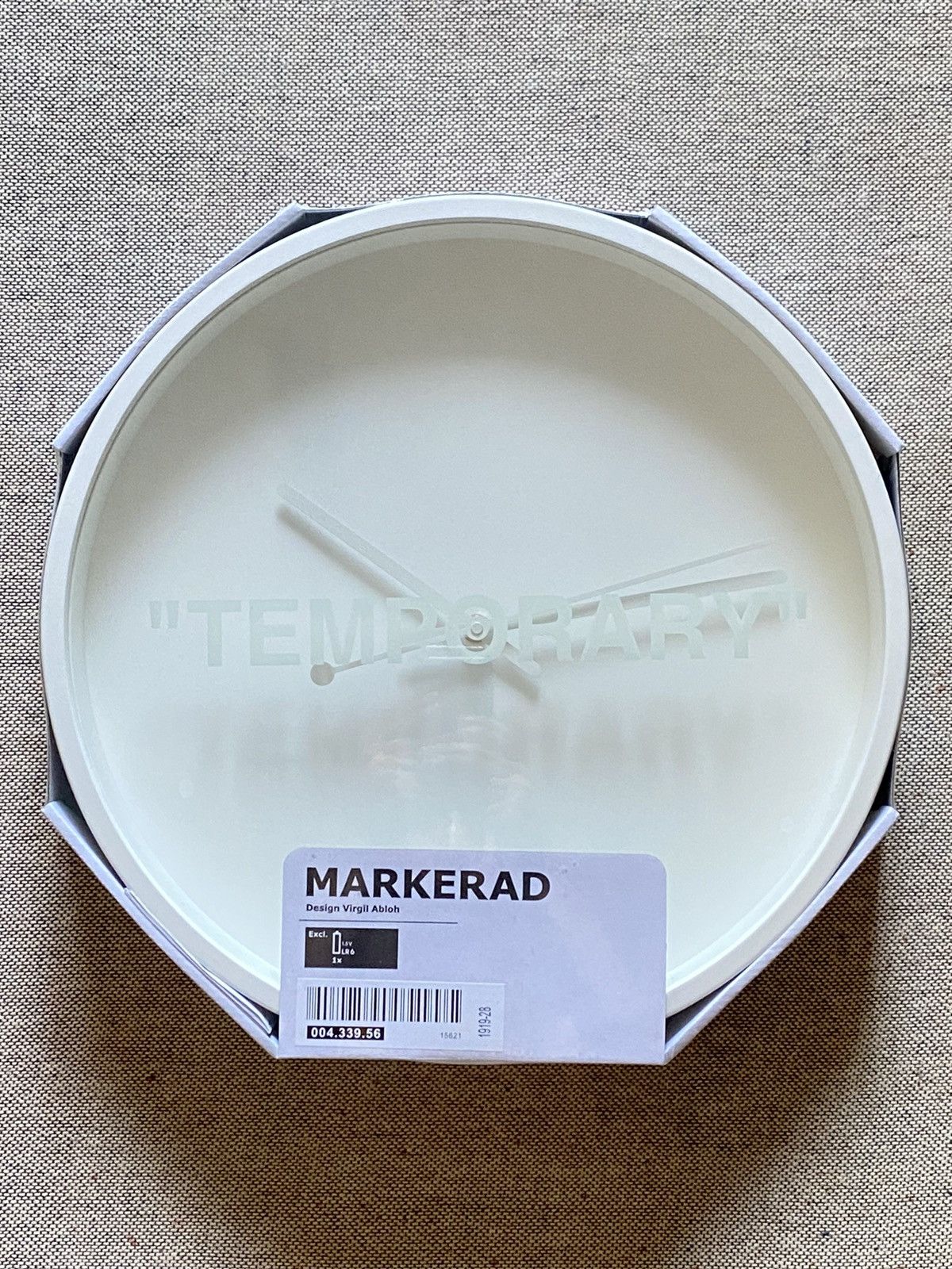 Ikea × Off-White × Virgil Abloh Off-White x Ikea "TEMPORARY" Clock ...