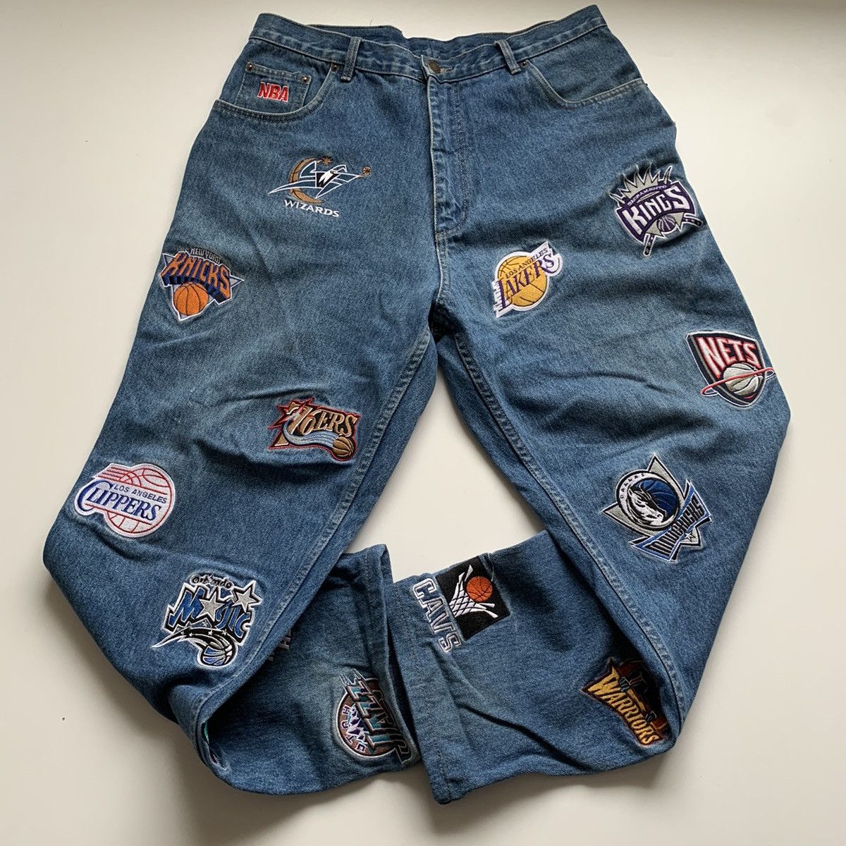 Vintage Vintage NBA Patch work jeans | Grailed