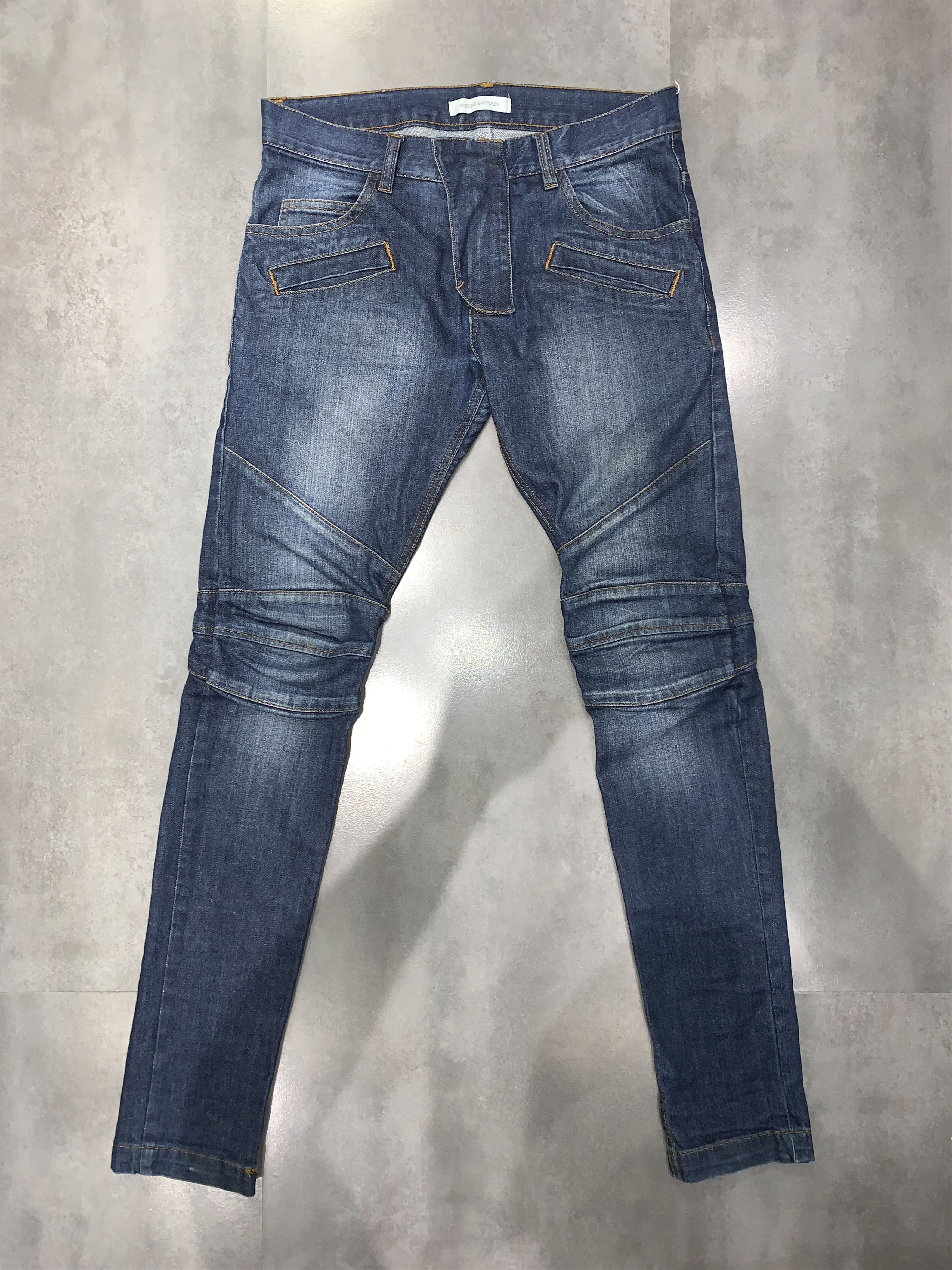 Balmain × Pierre Balmain × Streetwear Iconic Balmain Biker Denim Pants ...
