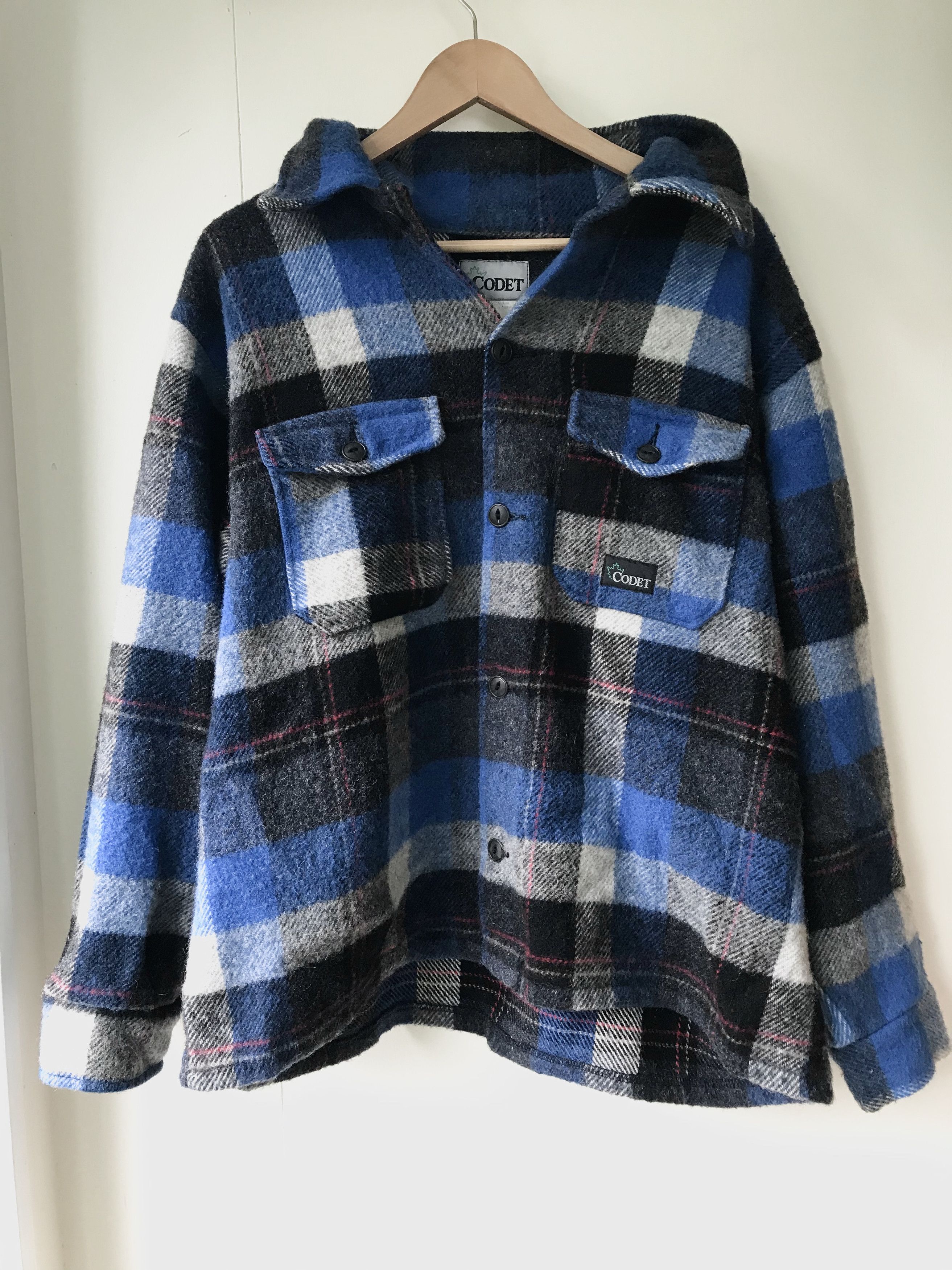Flannel × Vintage Vintage 80s Codet wool flannel jacket Made in Canada ...