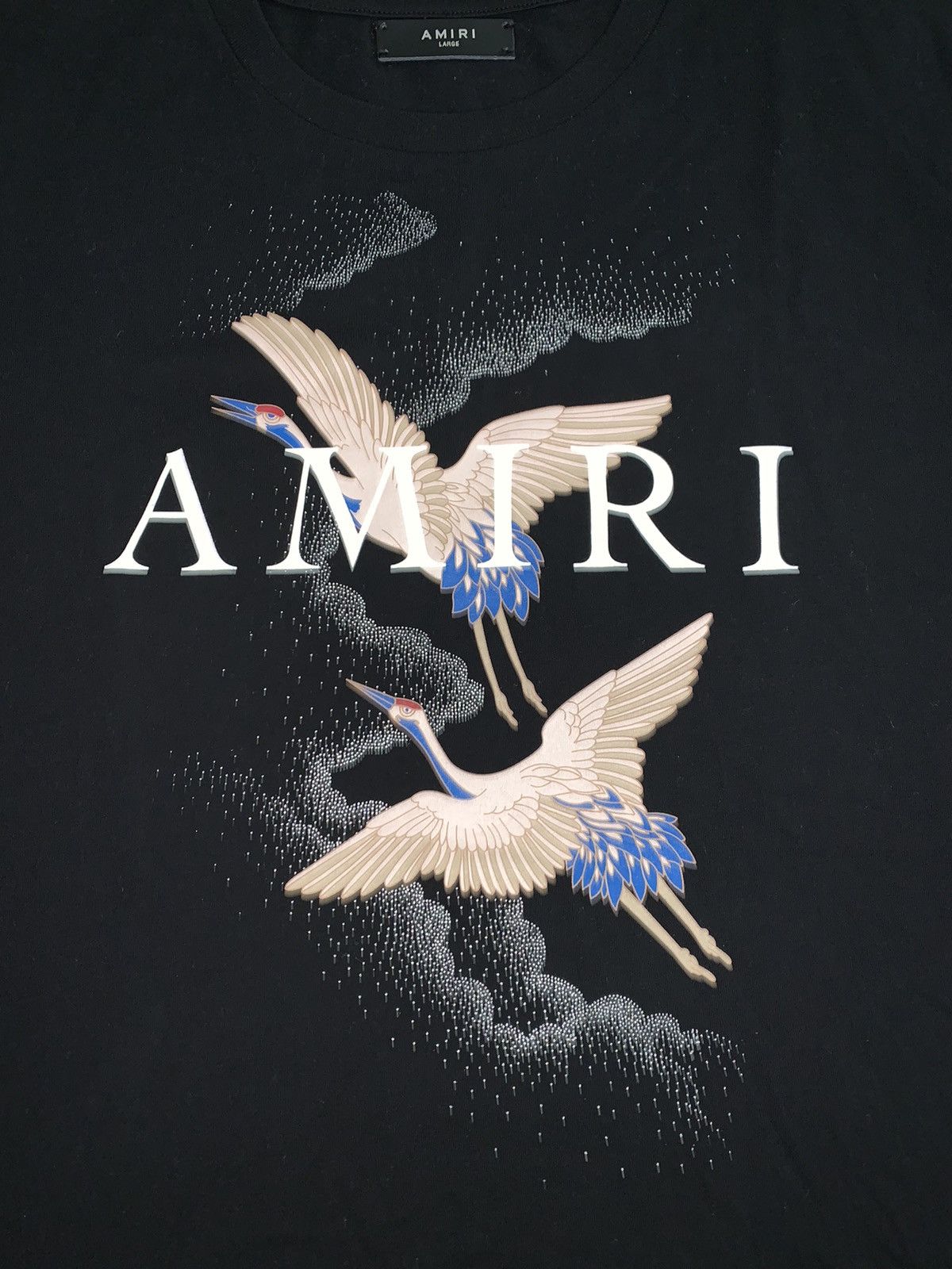 Amiri Amiri Crane Birds And Logo Print T-shirt | Grailed