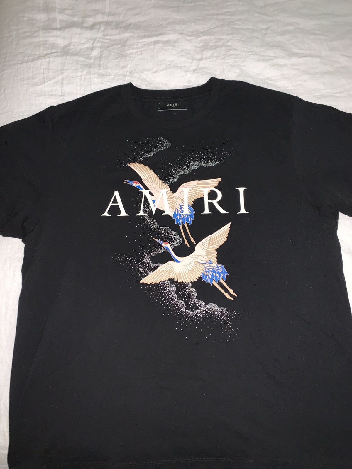 Amiri Amiri Crane Birds And Logo Print T-shirt | Grailed