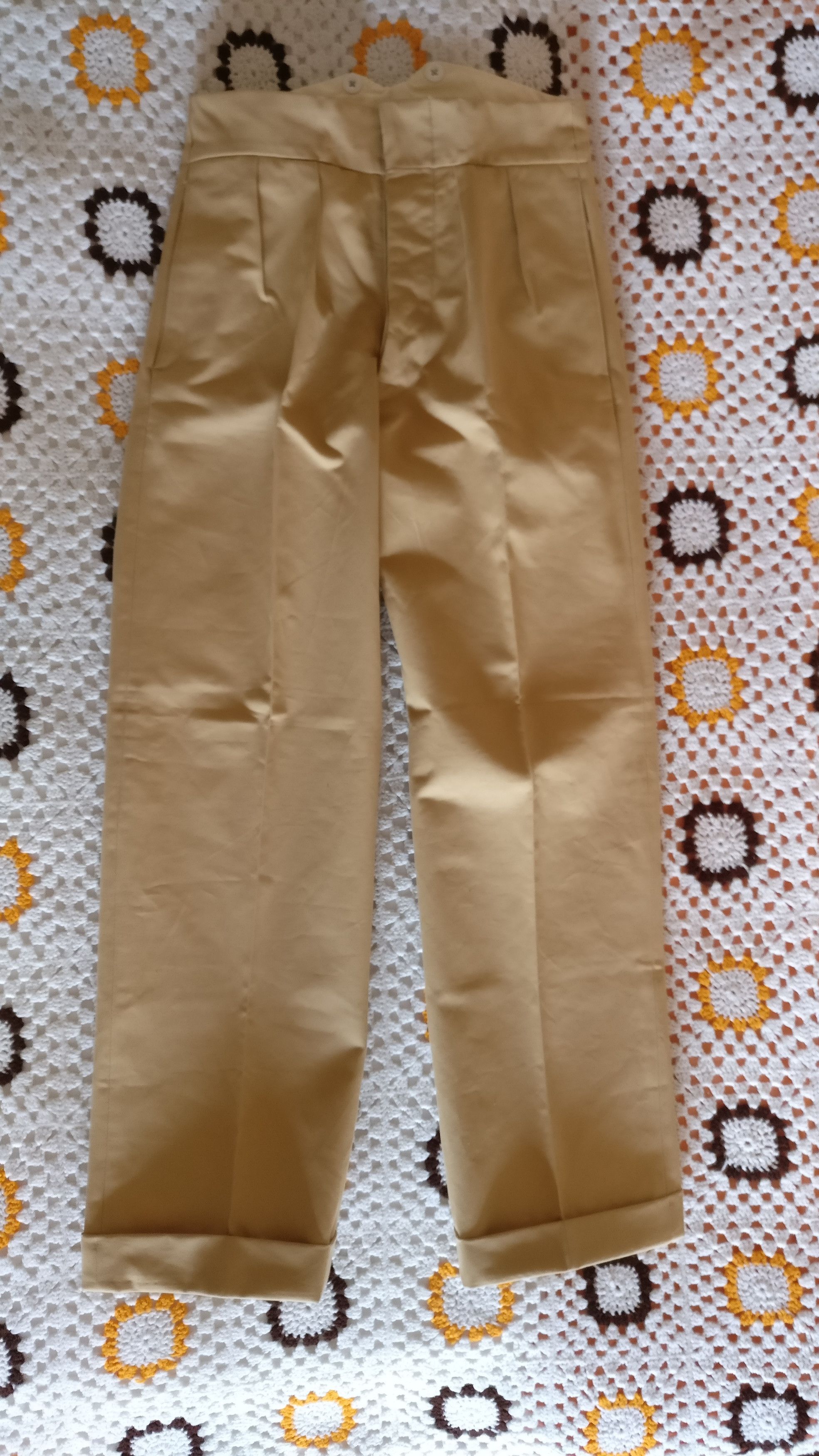 Aero Leather CC41 trousers khaki twill double pleated wide | Grailed