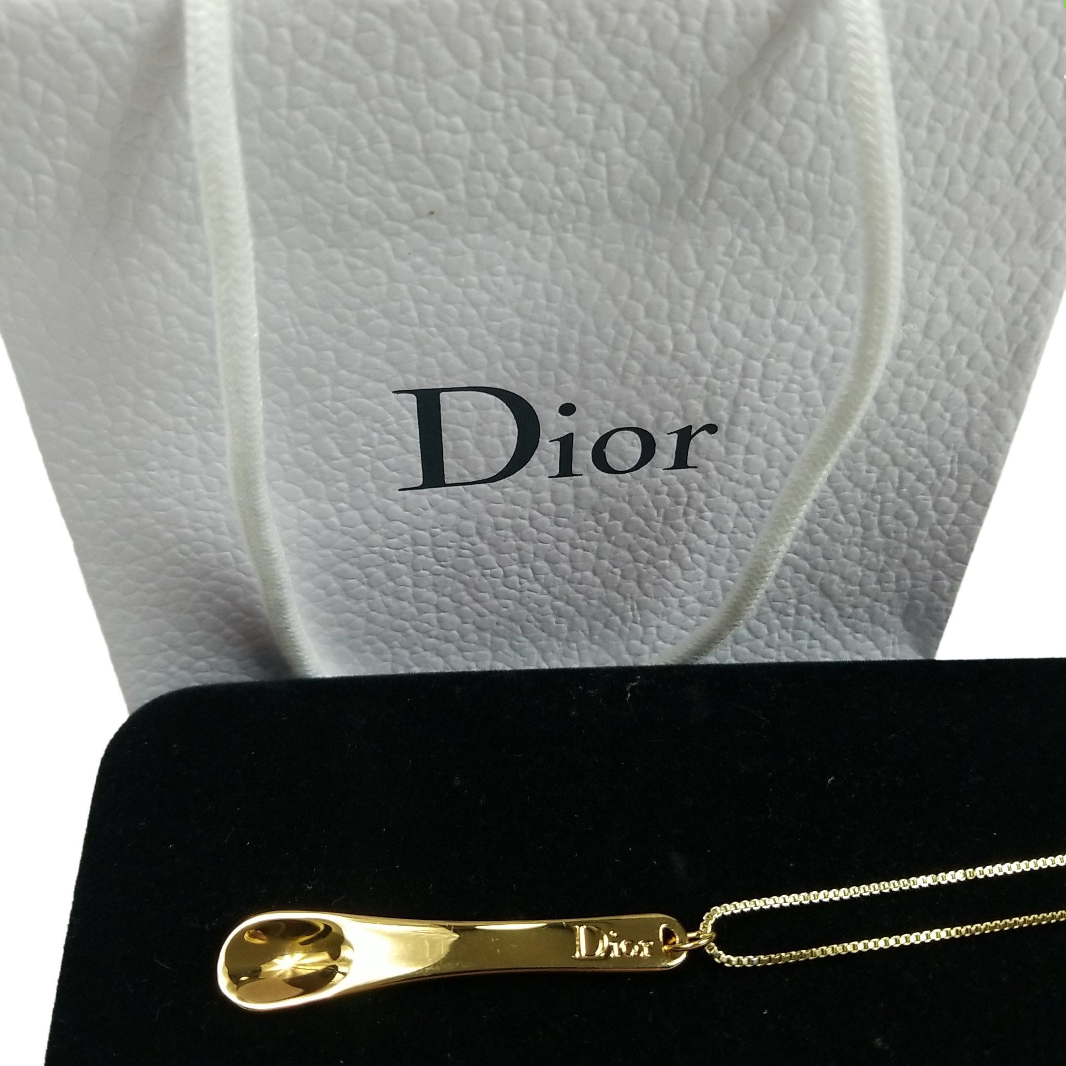 Dior Dior "Coke" Spoon on Gold Plated Chain Necklace | Grailed