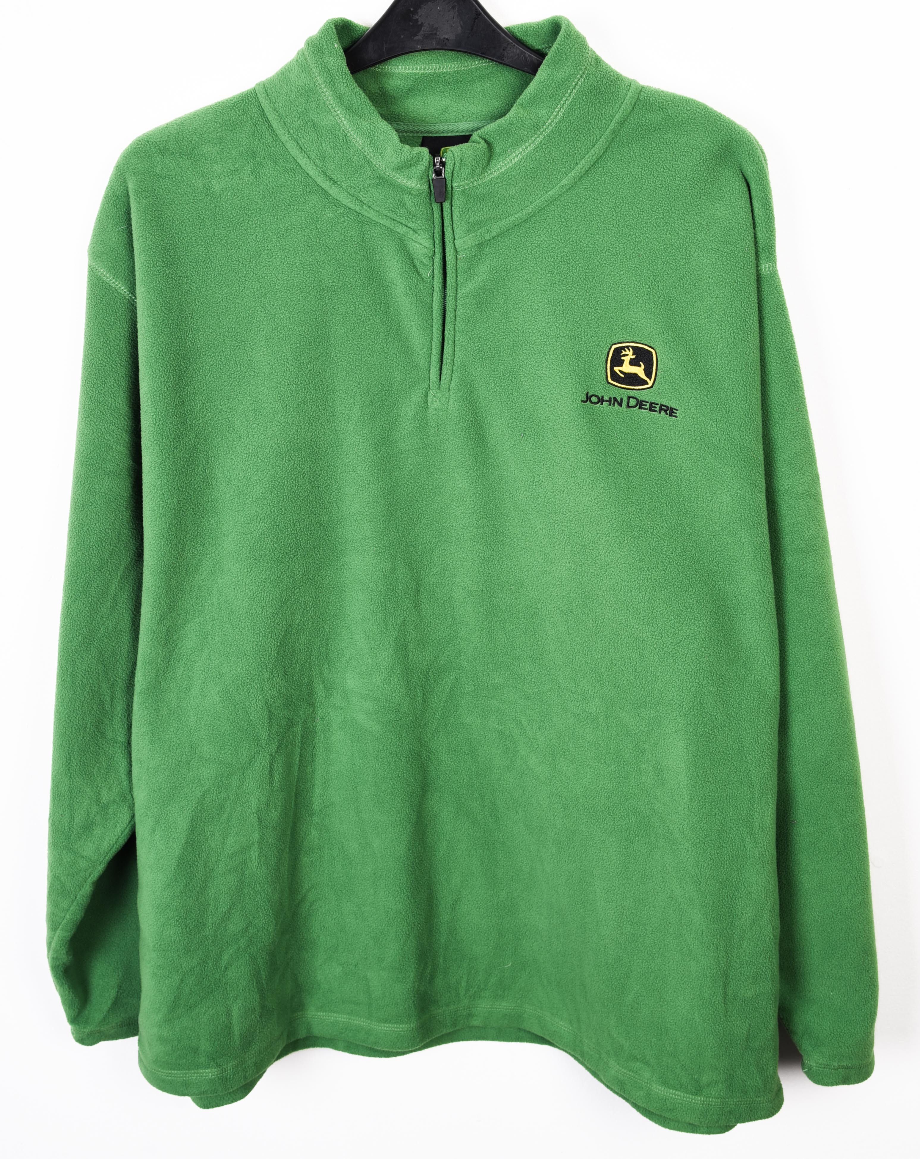 John Deere JOHN DEERE Fleece Jumper Quarter Zip Neck Pullover Sweater ...