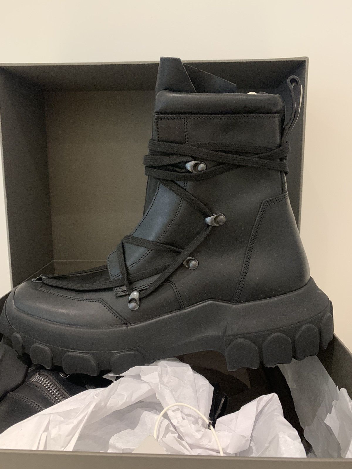 Rick Owens Rick Owens SS18 Dirt Tractor Hiking Boots | Grailed