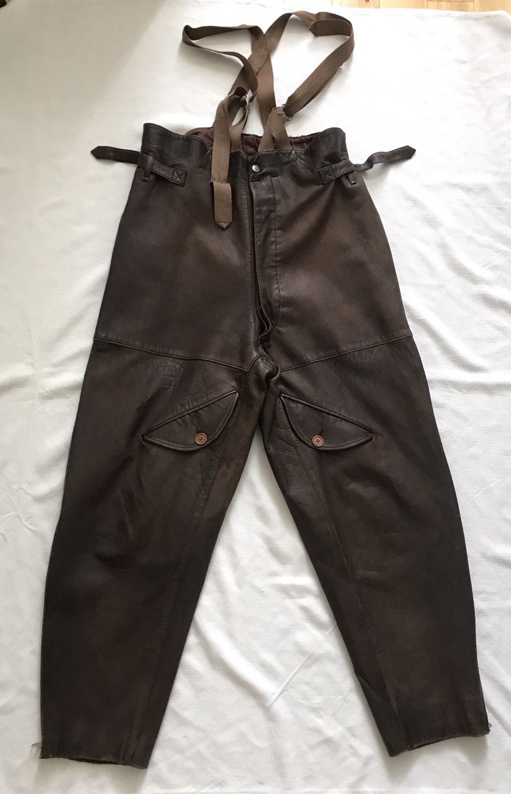 Vintage 1930s French Airforce Leather Flight Pants | Grailed