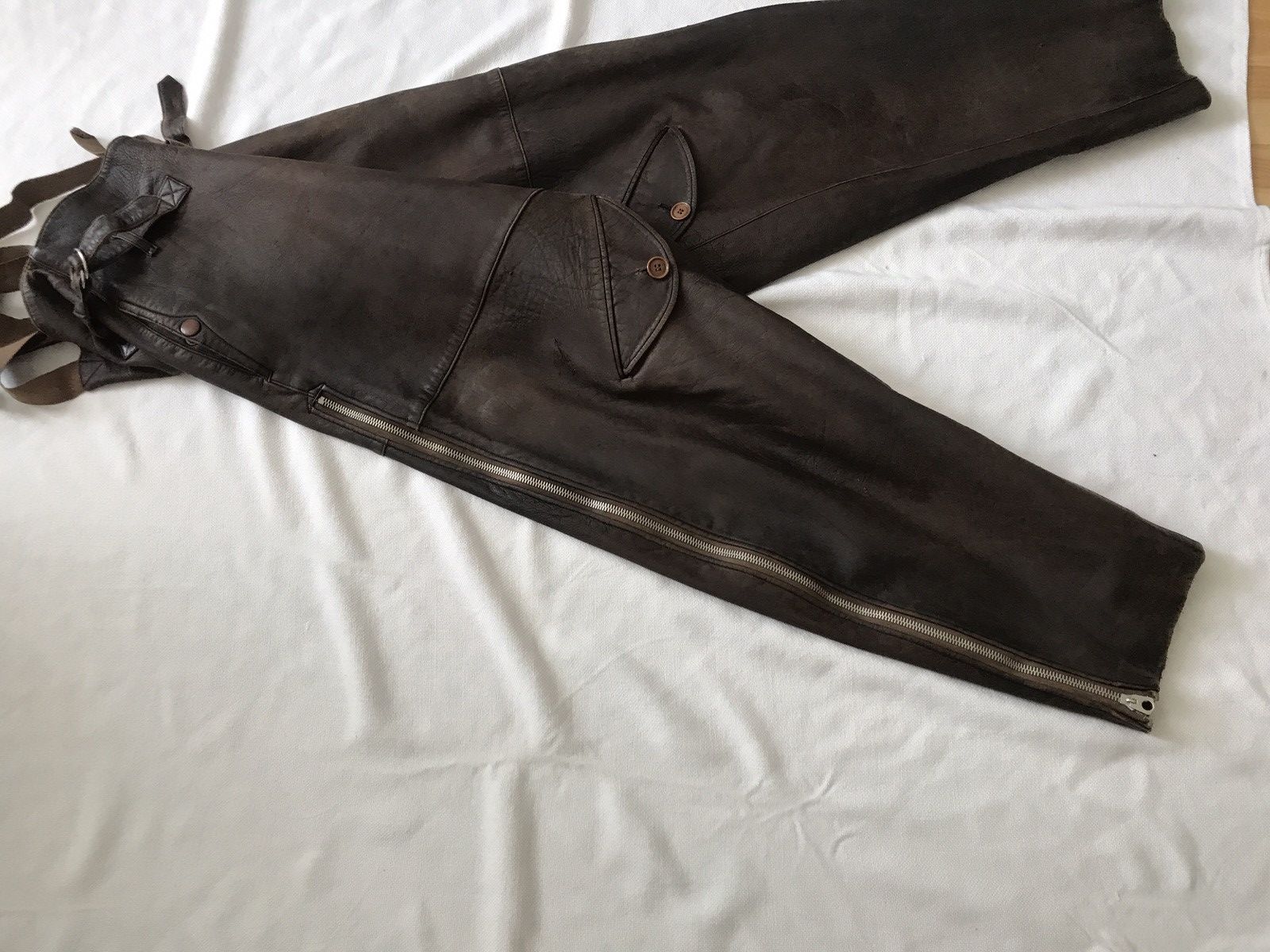Vintage 1930s French Airforce Leather Flight Pants | Grailed
