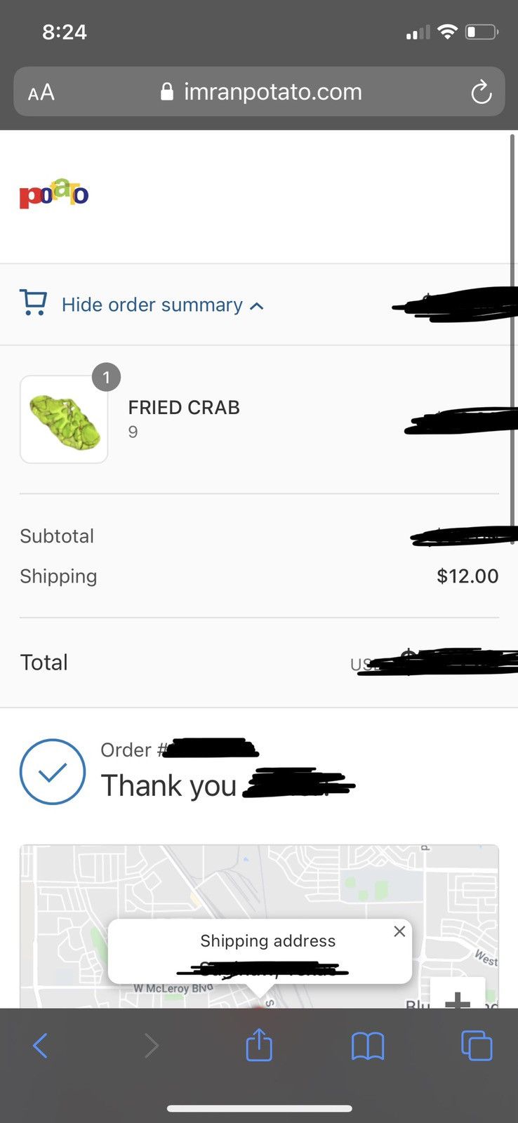 Imran Potato Imran potato Fried Crab Slides | Grailed