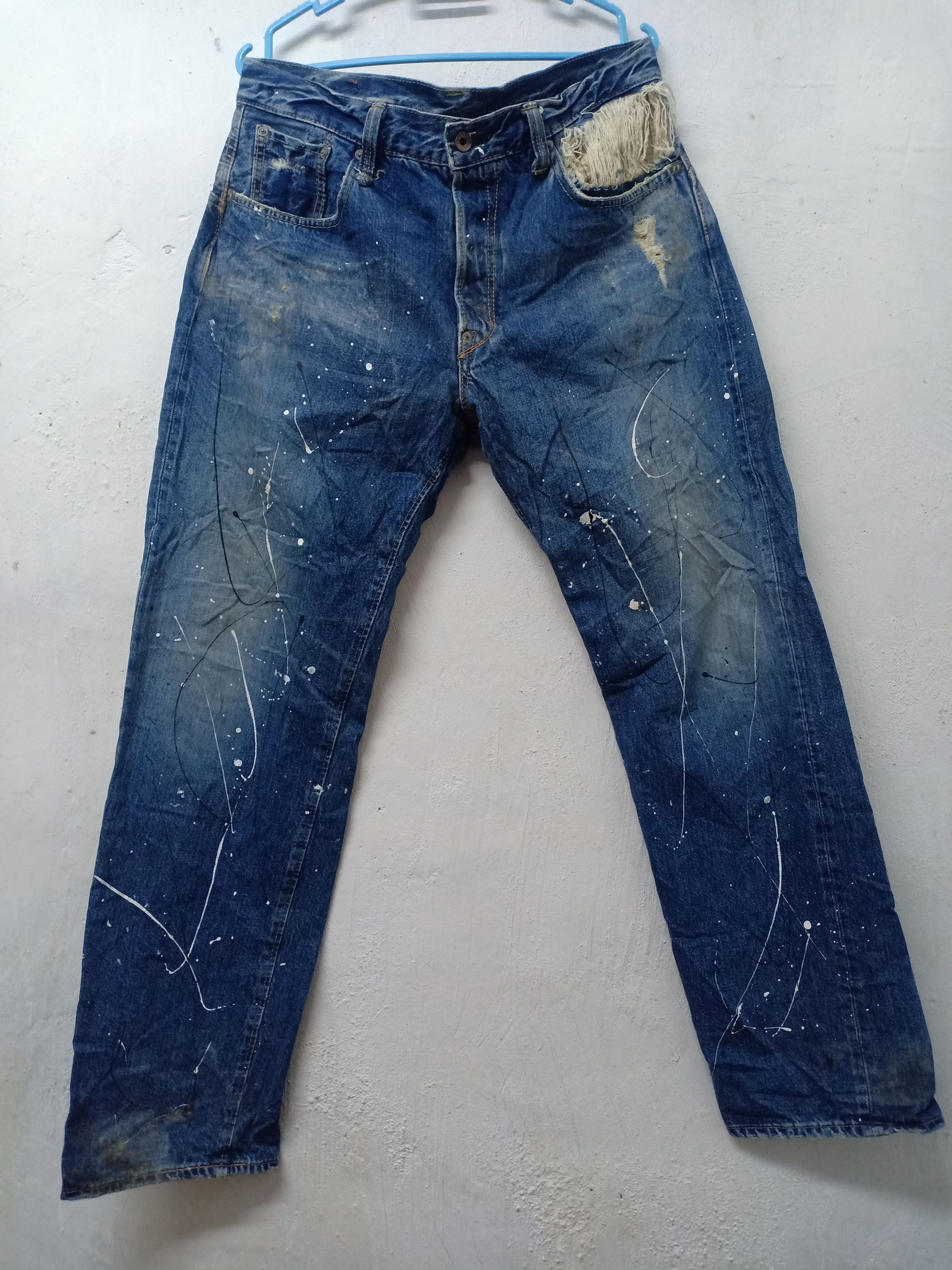 Vintage vintage edwin half selvedge paint japan | Grailed