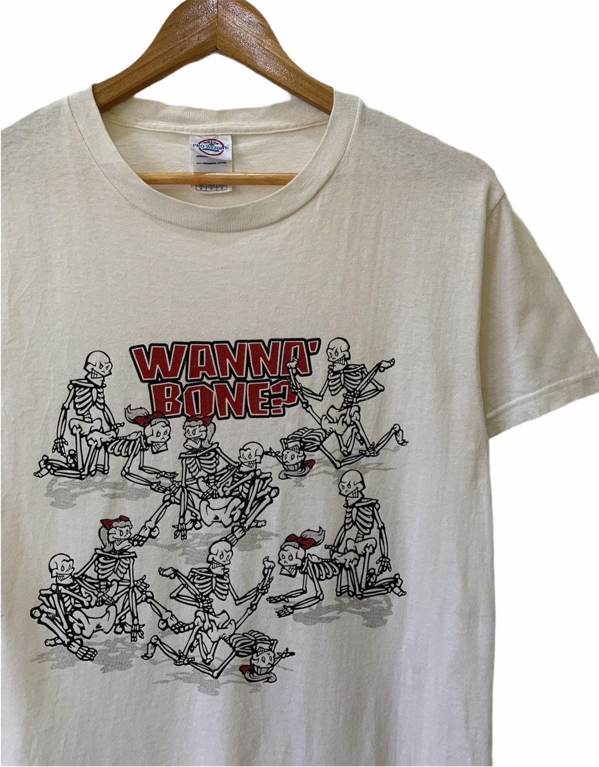 Vintage VINTAGE EARLY 00s WANNA BONE? SKELETONS SEX TSHIRT SIZE S | Grailed