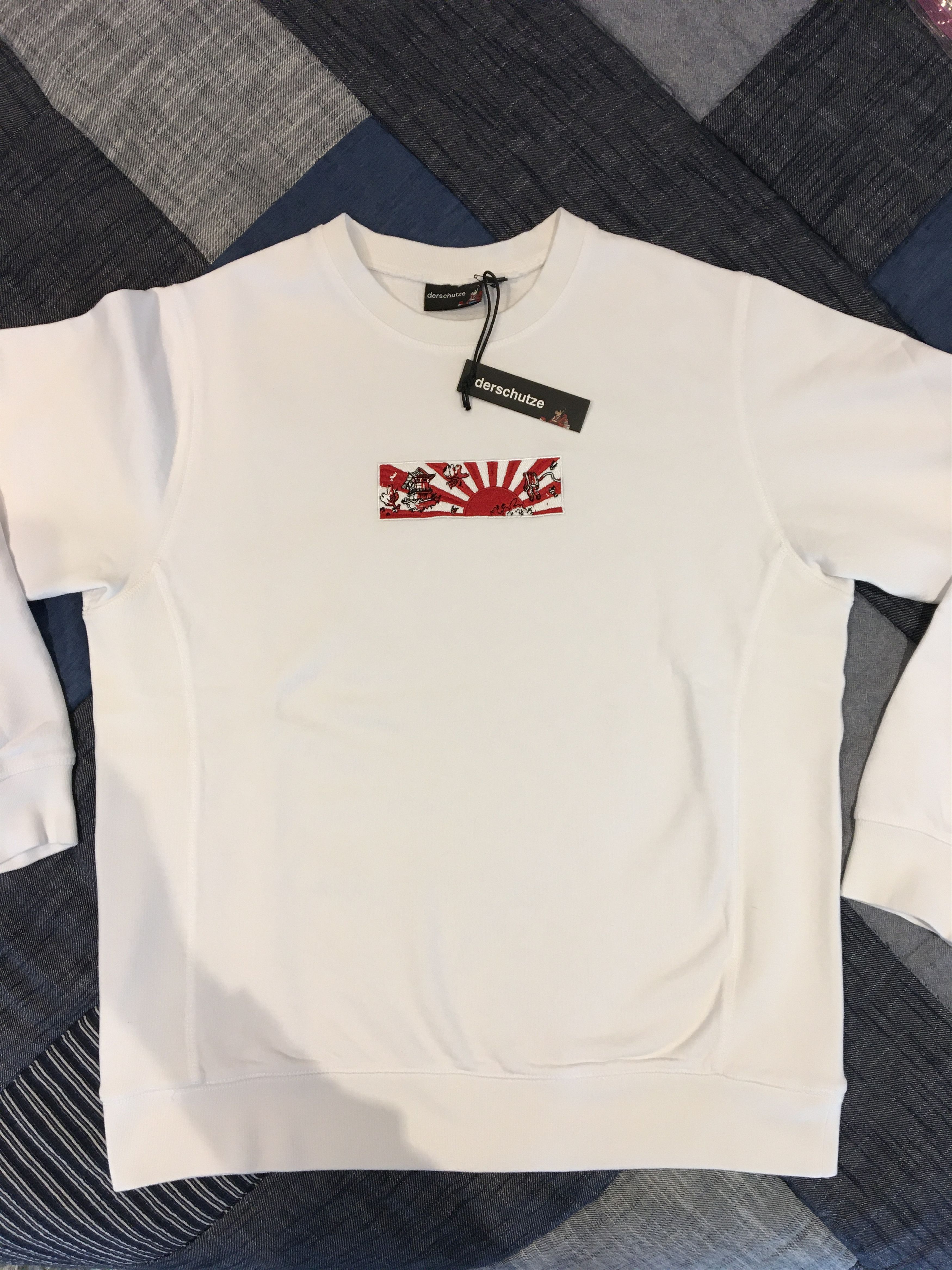 Other Derschutze Rising Sun Box Logo Crewneck White | Grailed