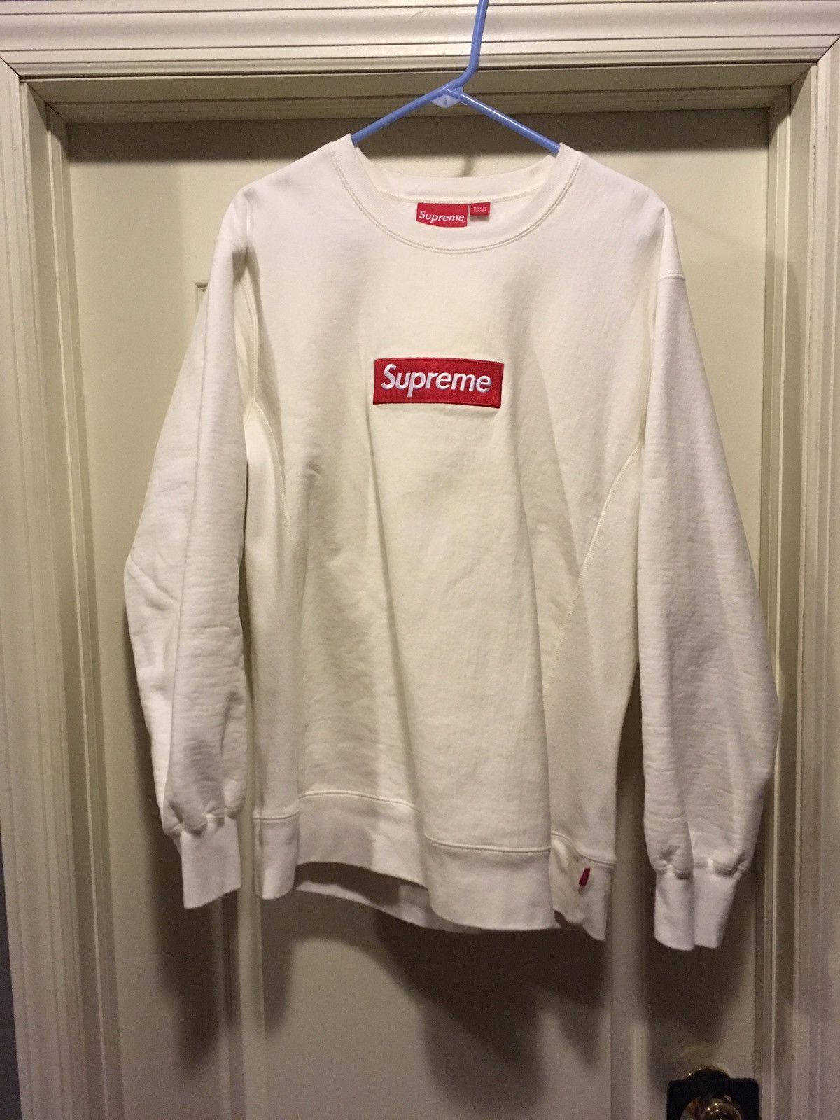 Supreme White Box Logo Crewneck F/W15 | Grailed