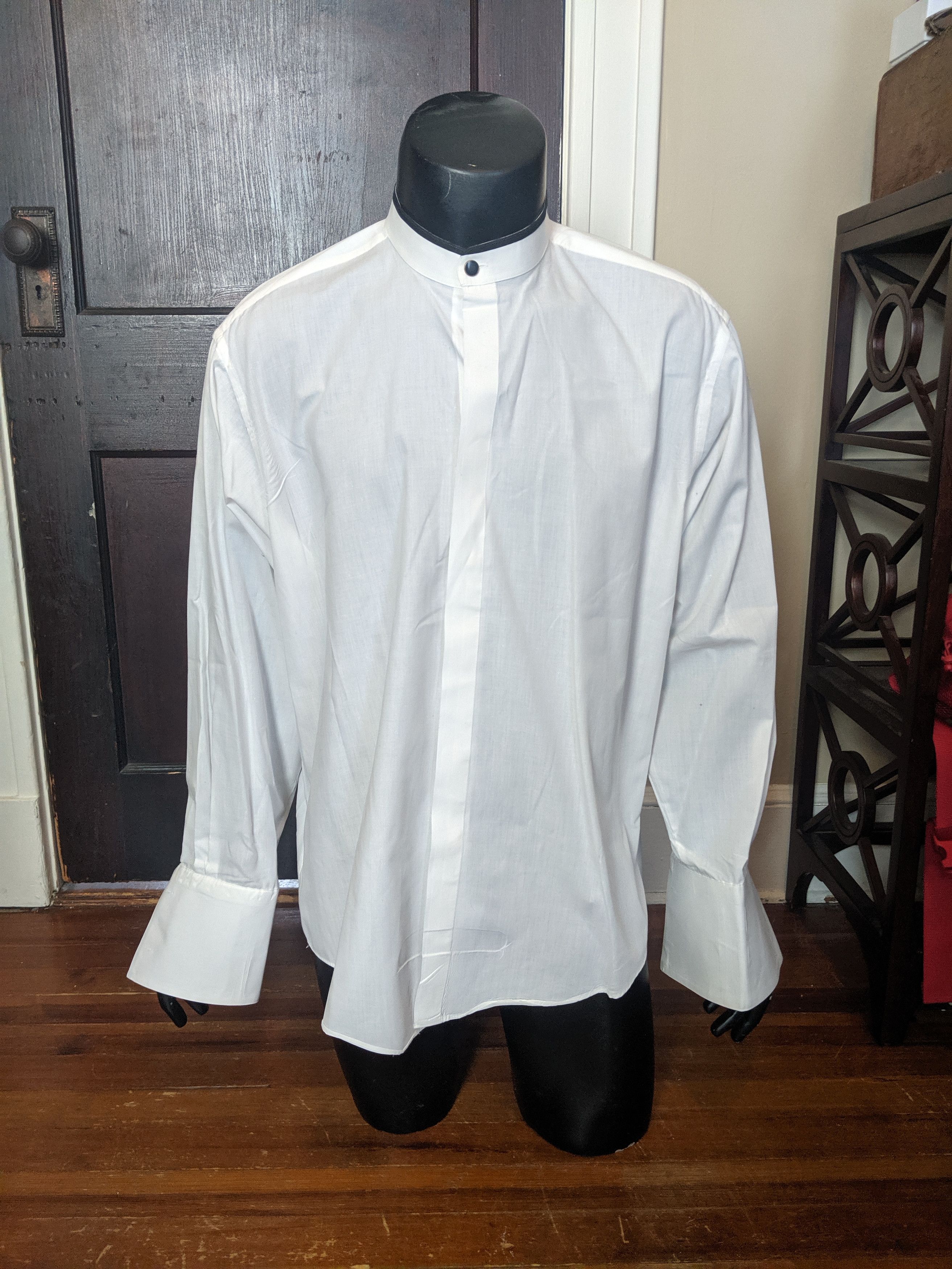Vintage Carlo Pacini mandarin collar white tuxedo shirt | Grailed