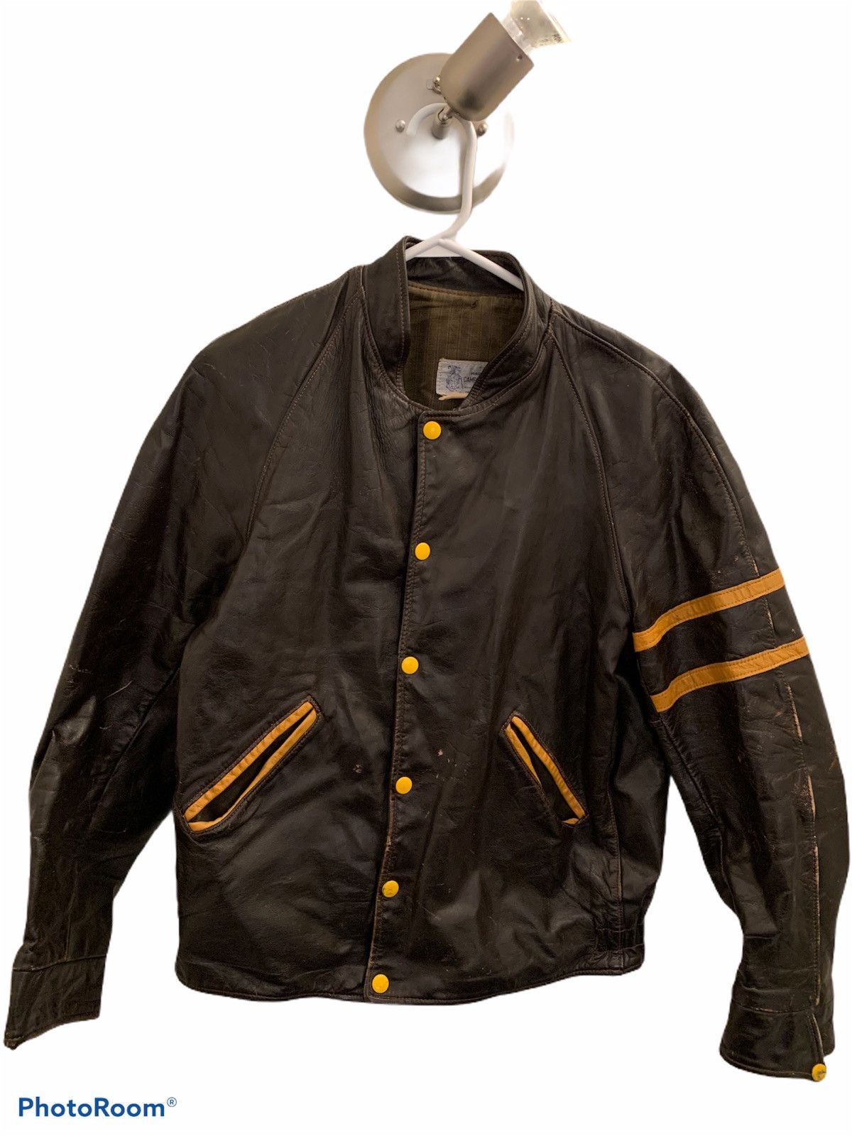 Vintage Vintage varsity brown leather football jacket wolverine | Grailed