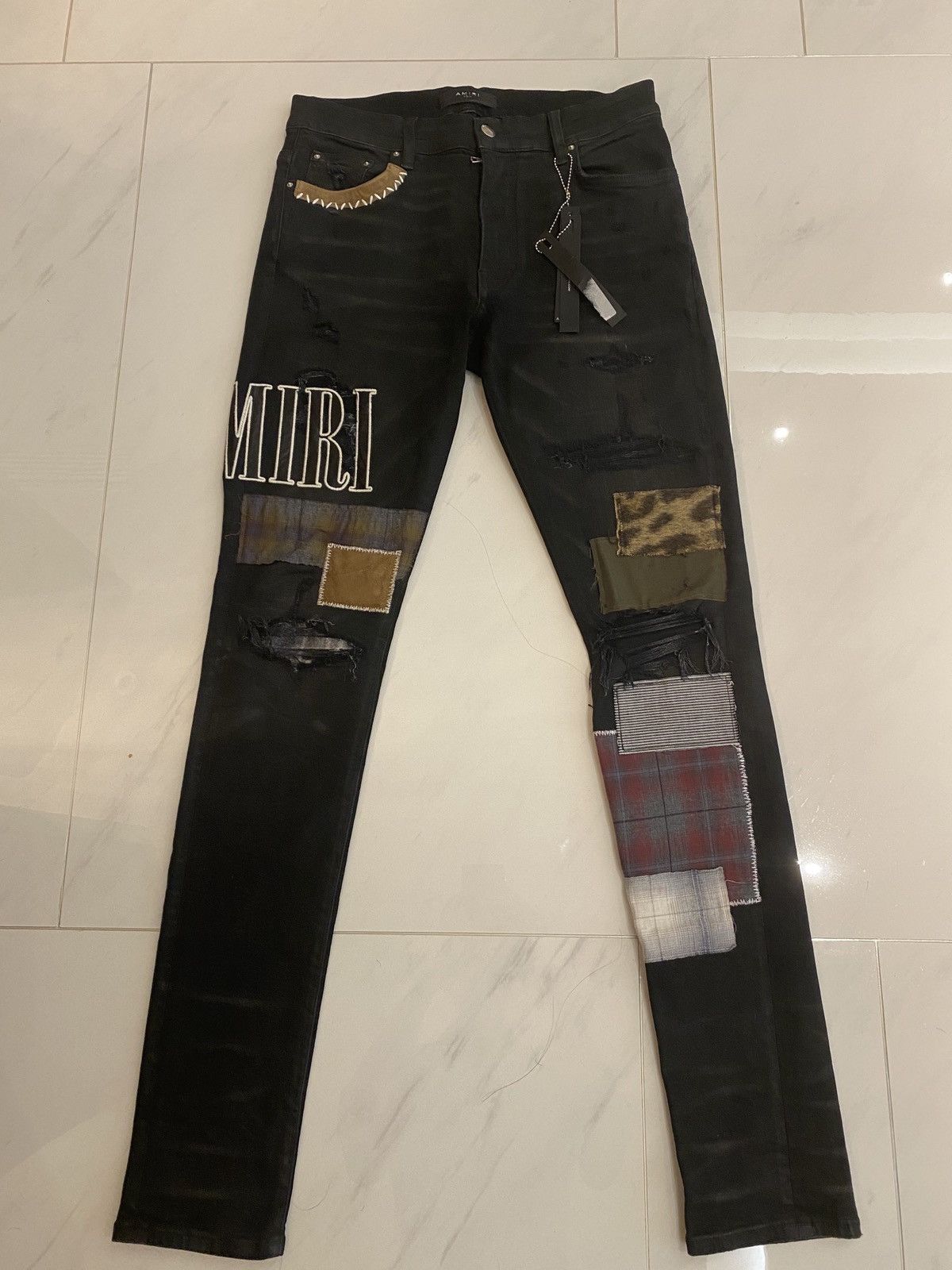 Amiri Amiri Grunge Patch Jeans | Grailed