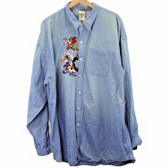 Polo Ralph Lauren T30 Vintage Warner Bros Looney Tunes Denim Shirt ...