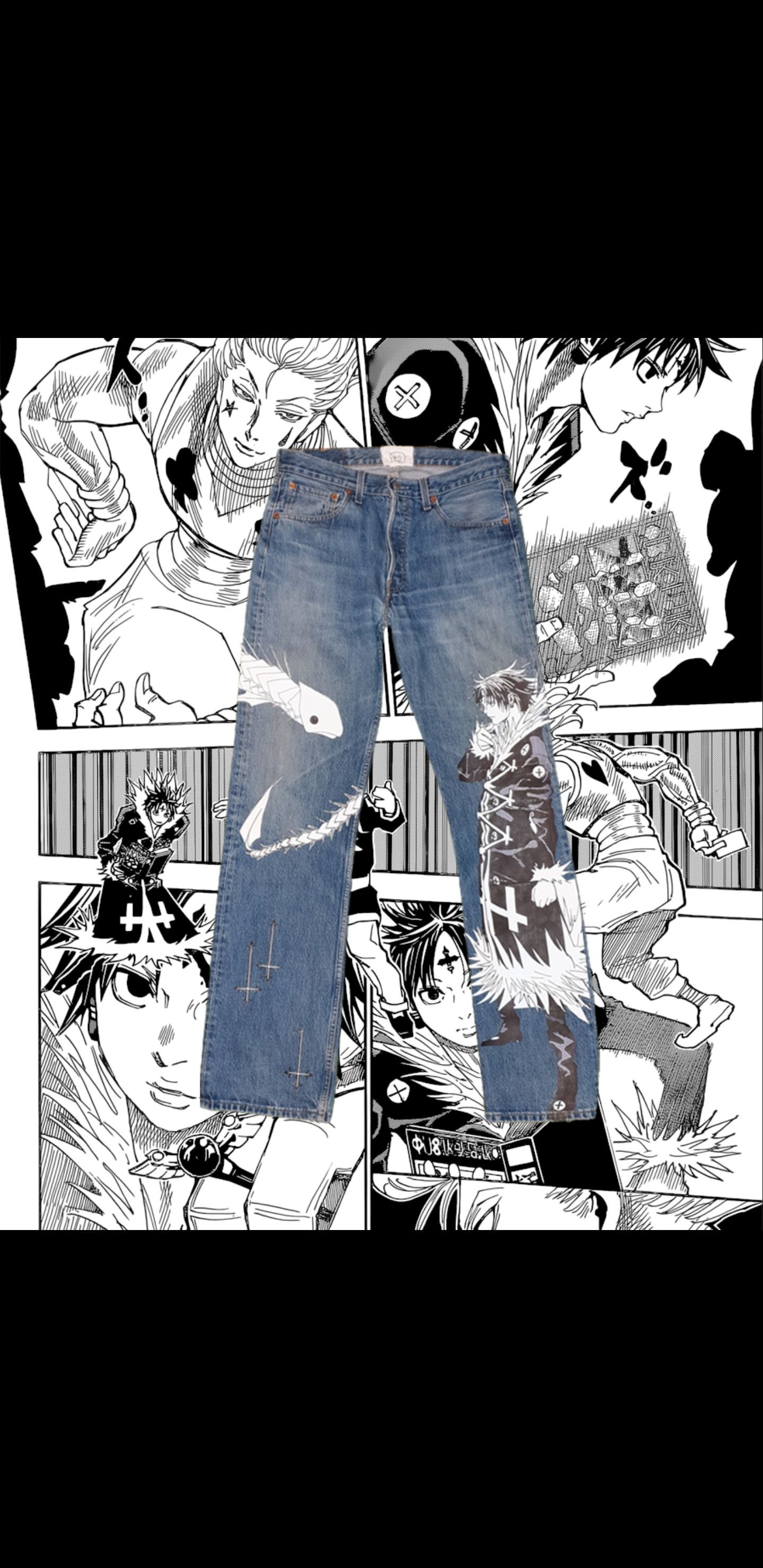 Anime Hunter x Hunter Chrollo Anime Denim Jeans 32/34 | Grailed