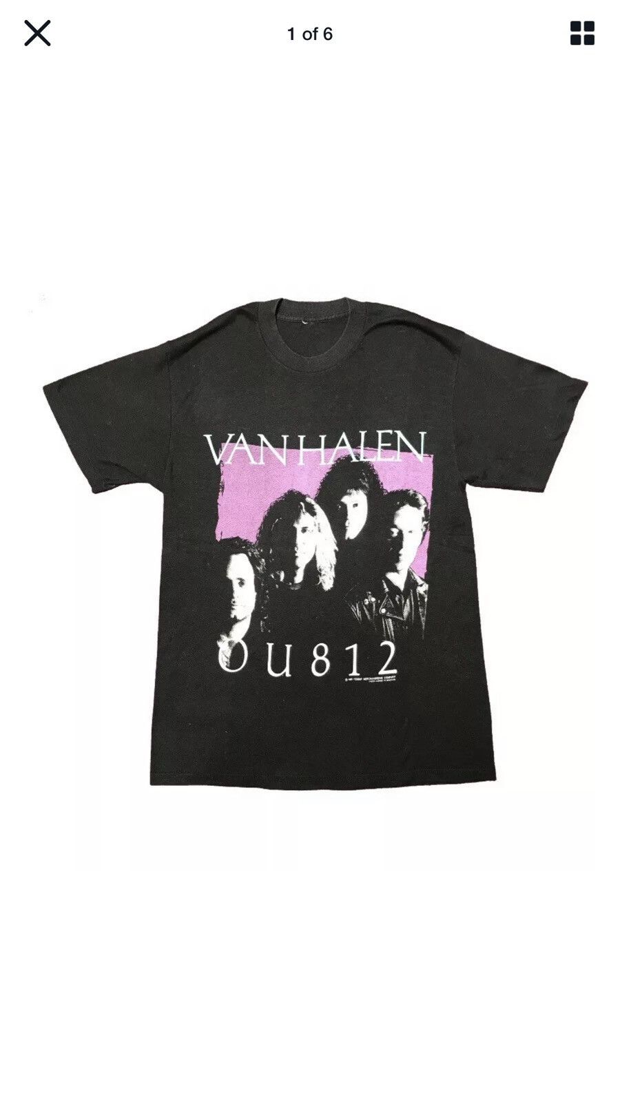 Band Tees × Tour Tee × Vintage Van Halen OU812 Tour T Shirt 1989 Size ...