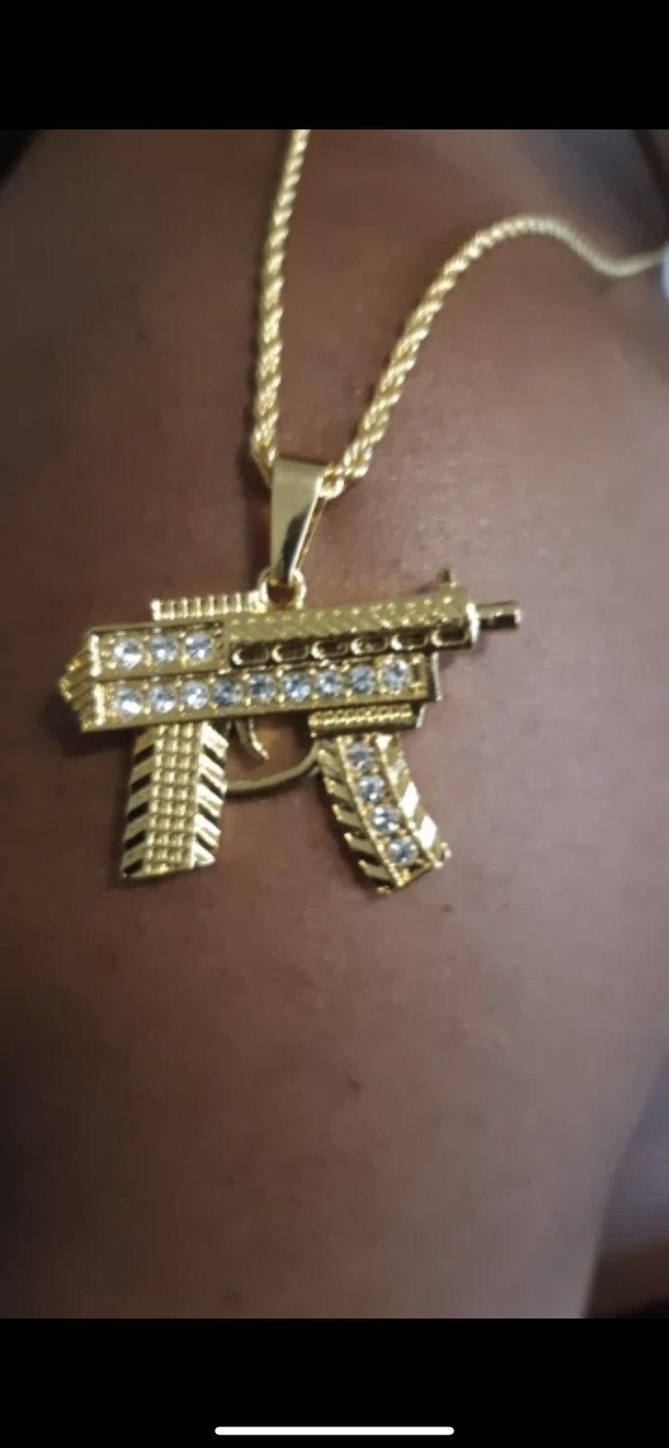 Vintage Tupac inspired gun pendant and chain | Grailed