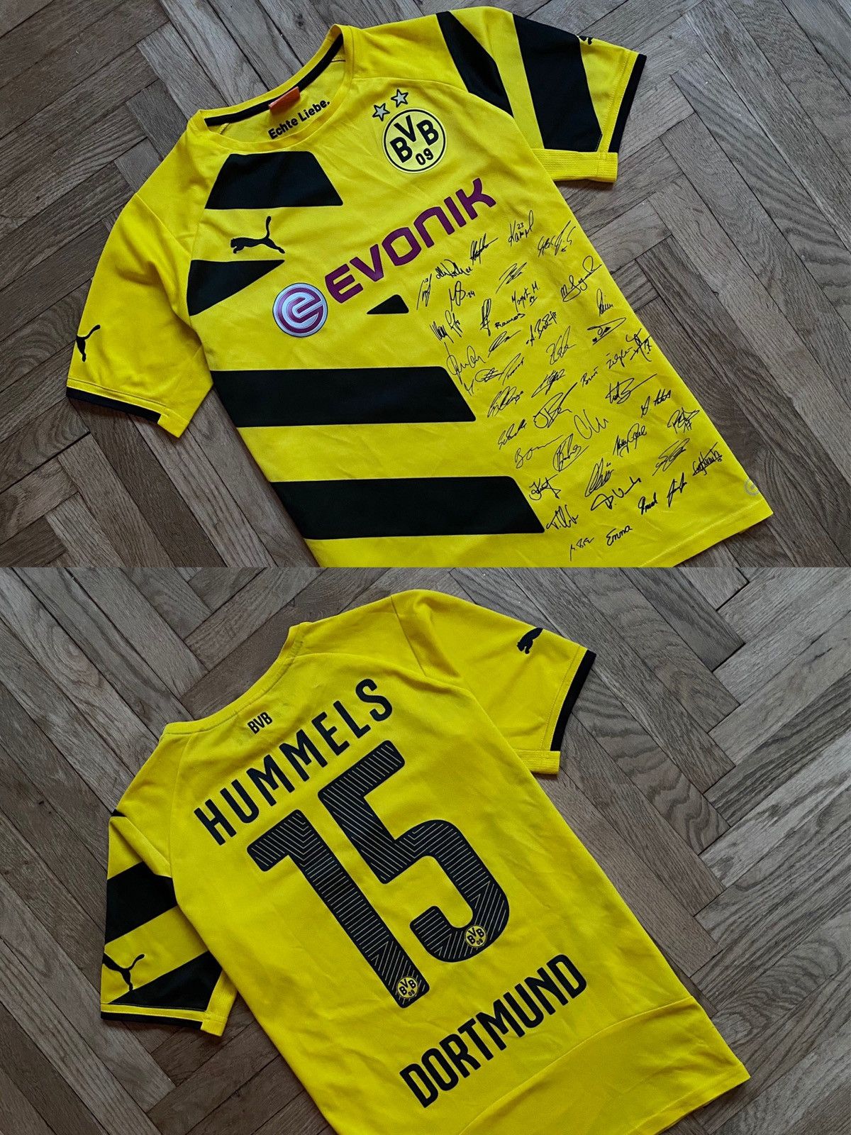 Custom × Puma × Soccer Jersey Hummels | Borussia 2014 2015 | AUTOGRAPH ...