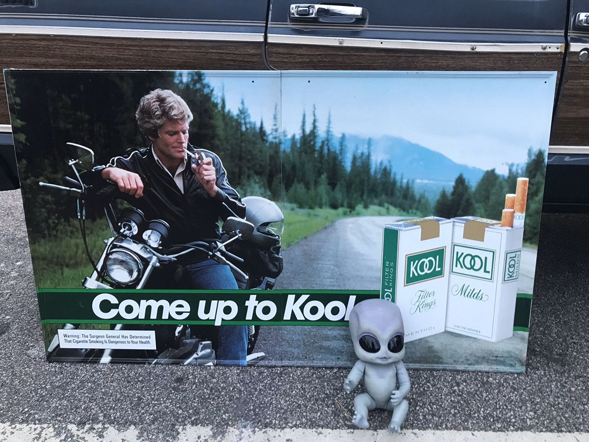 Vintage 1984 Kool Cigarettes Metal Sign Folding 80s wall decoration ...