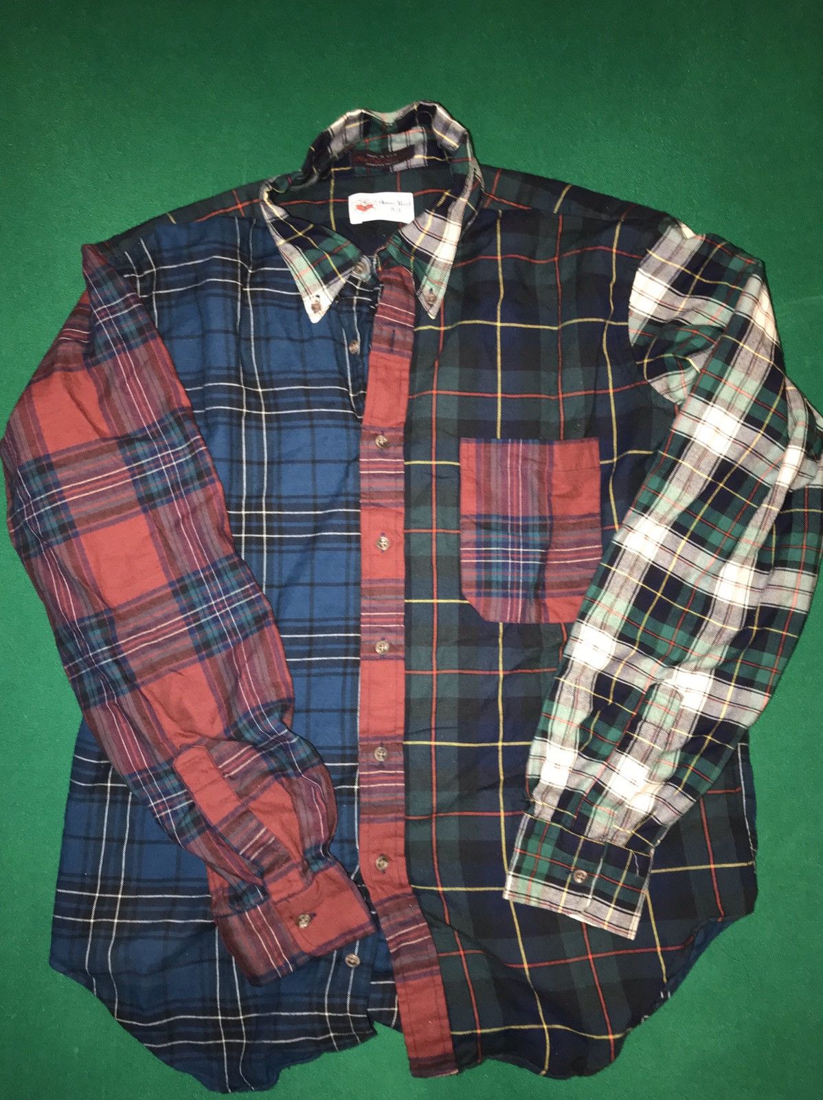 Vintage Multi color block flannel | Grailed