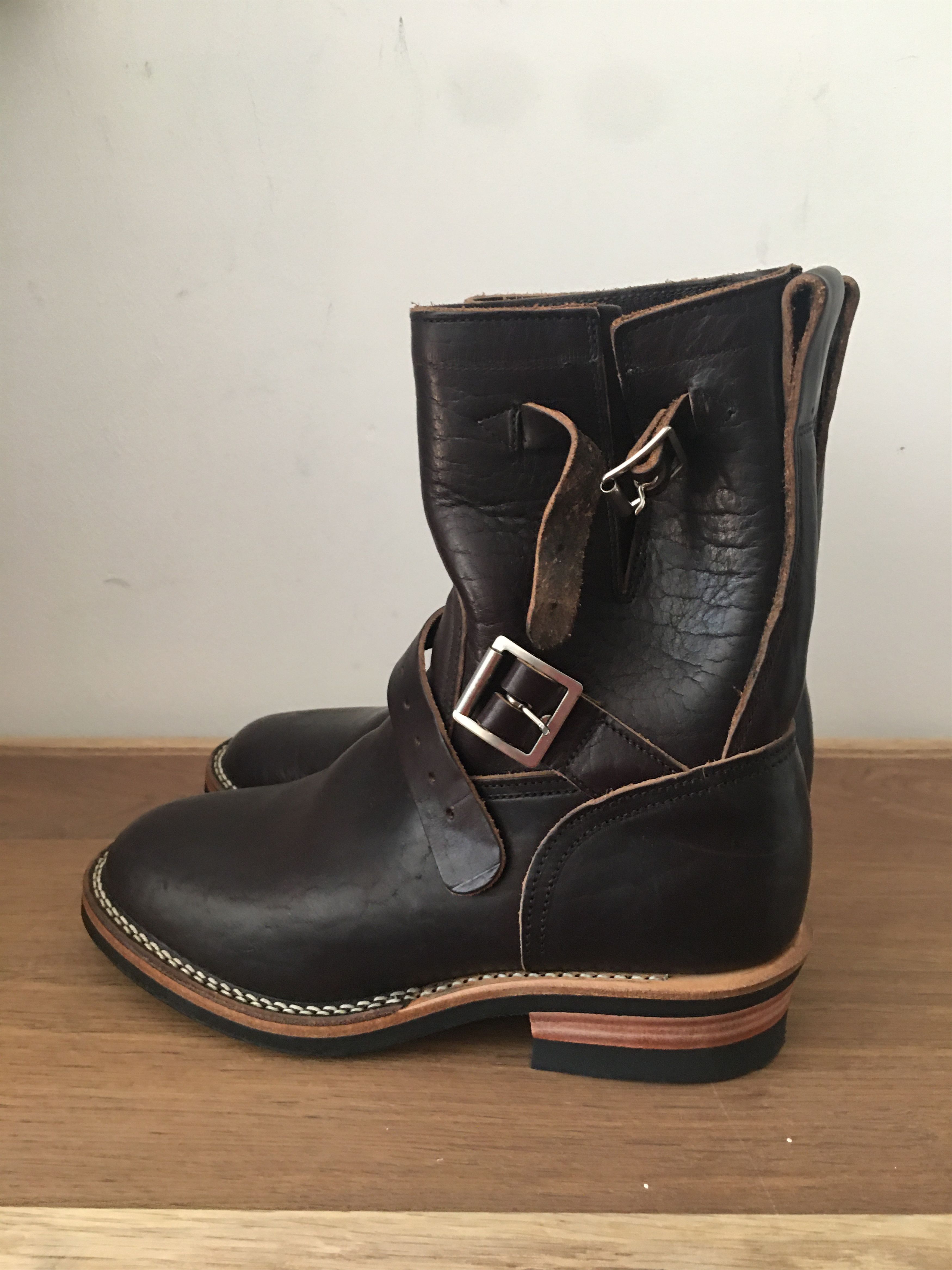 Viberg VIBERG Engineer Boots black horsehide motorcycle moto brown ...