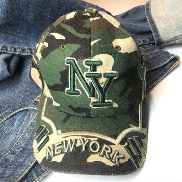 Other × Vintage NYC New York Camo Camouflage Embroidery Logo Hat | Grailed