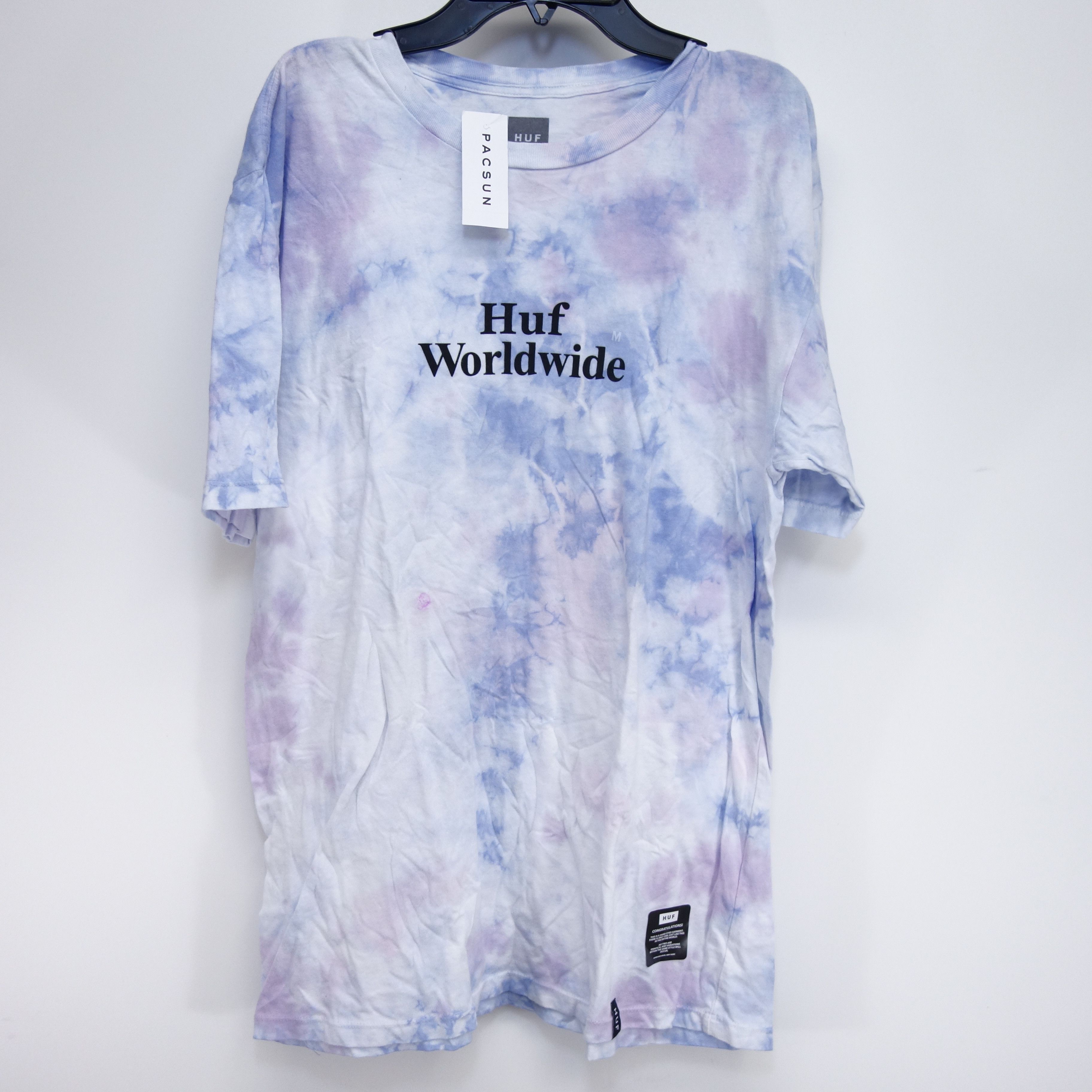 Huf × Pacsun Purple Tie Dye Treament Dyed NWT Tee HUF Logo Medium | Grailed